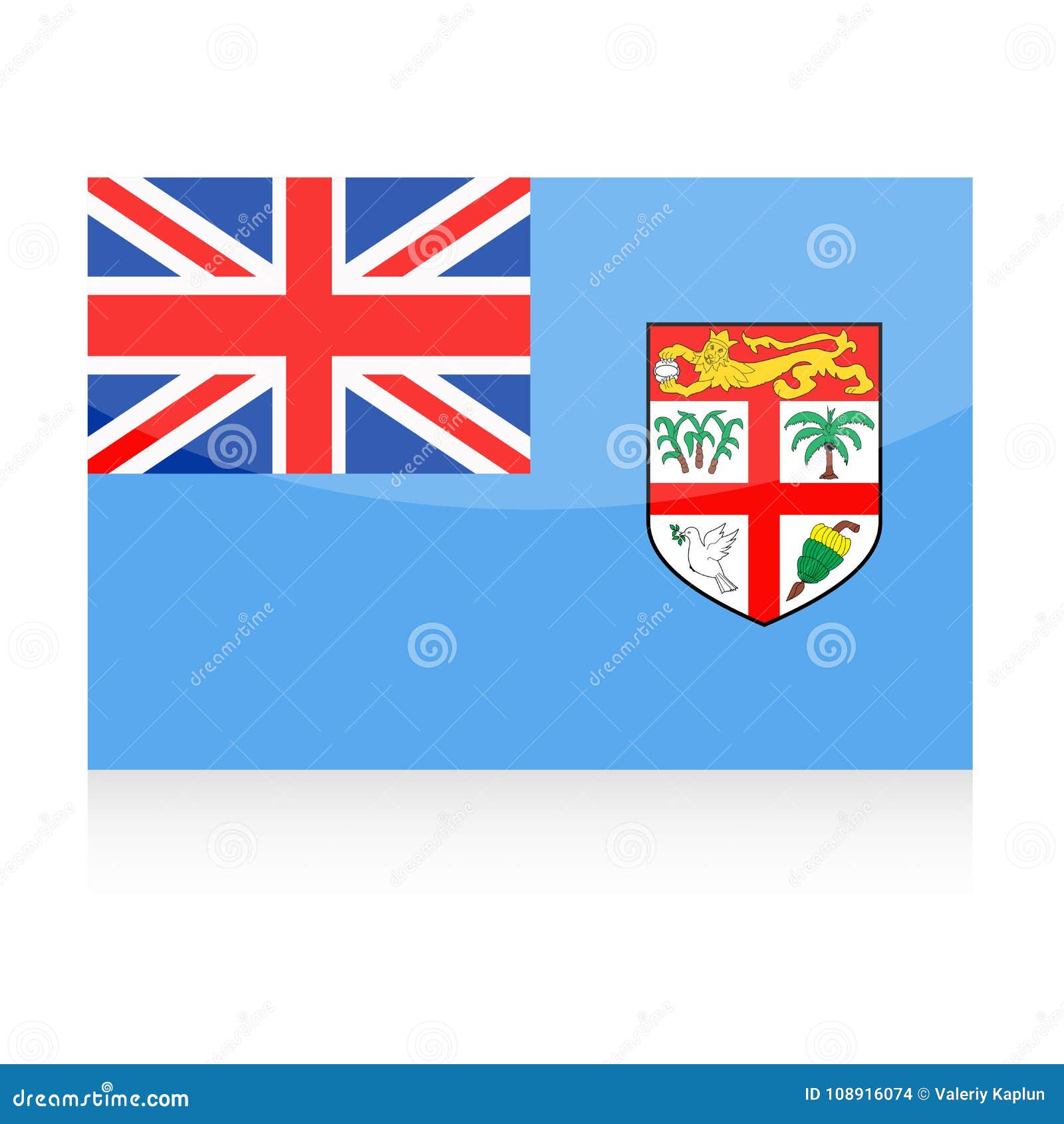 Fiji Flag Vector Icon stock illustration. Illustration of label - 108916074