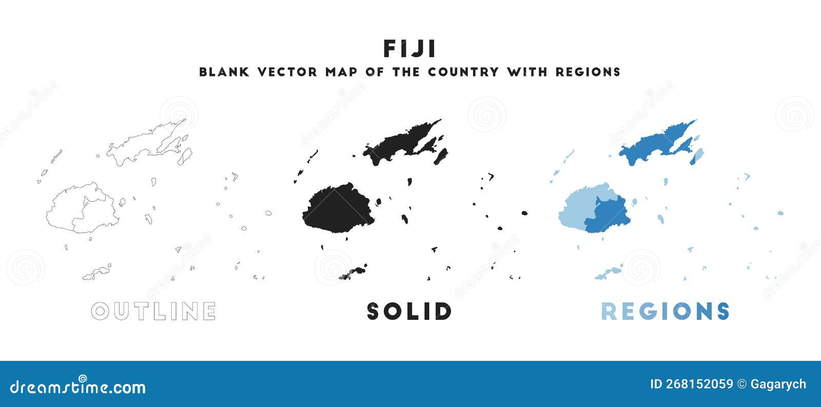 Fiji map. stock vector. Illustration of democratic, country - 268152059
