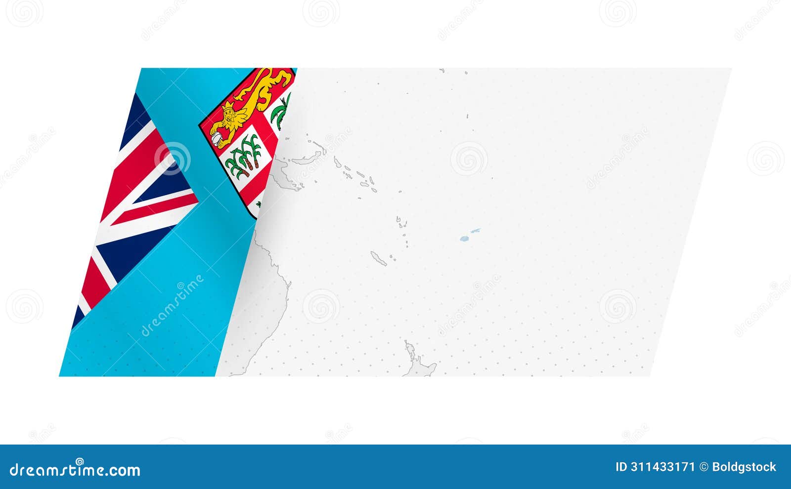 Fiji Map in Modern Style with Flag of Fiji on Left Side Stock Vector ...