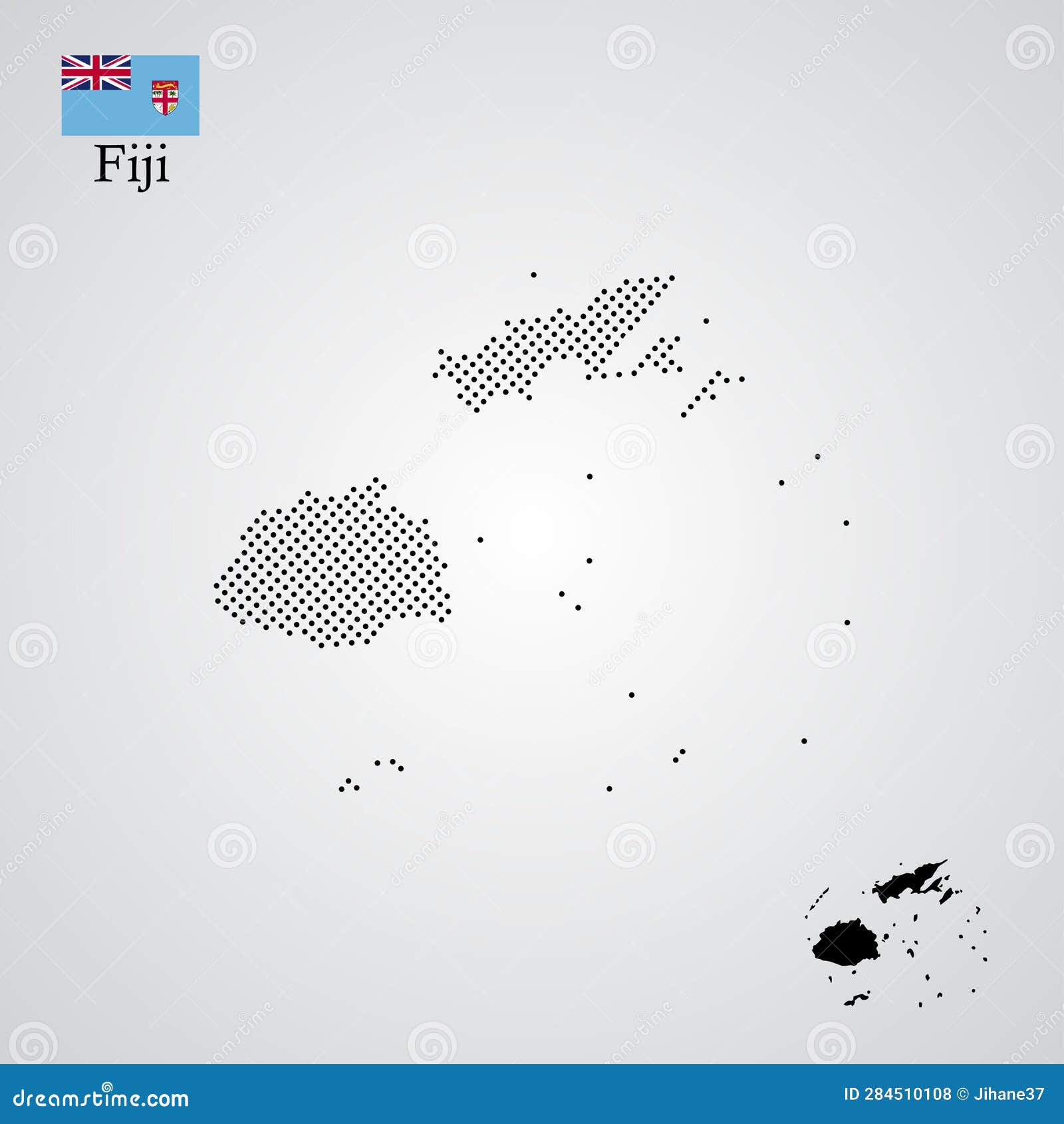 Fiji Map Silhouette Halftone Style Stock Illustration - Illustration of ...