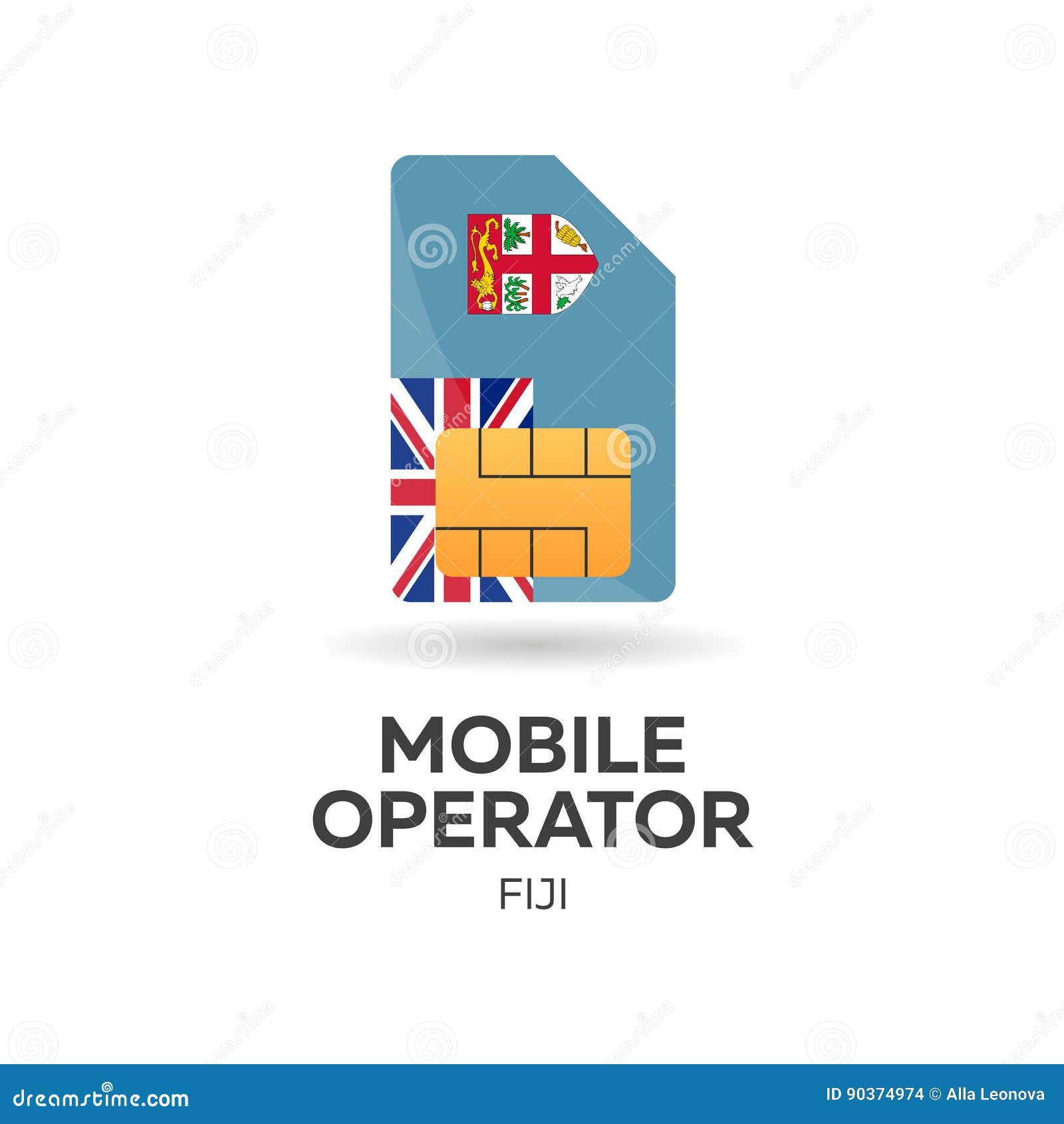 Fiji Mobile Operator. SIM Card with Flag. Vector Illustration. Stock ...