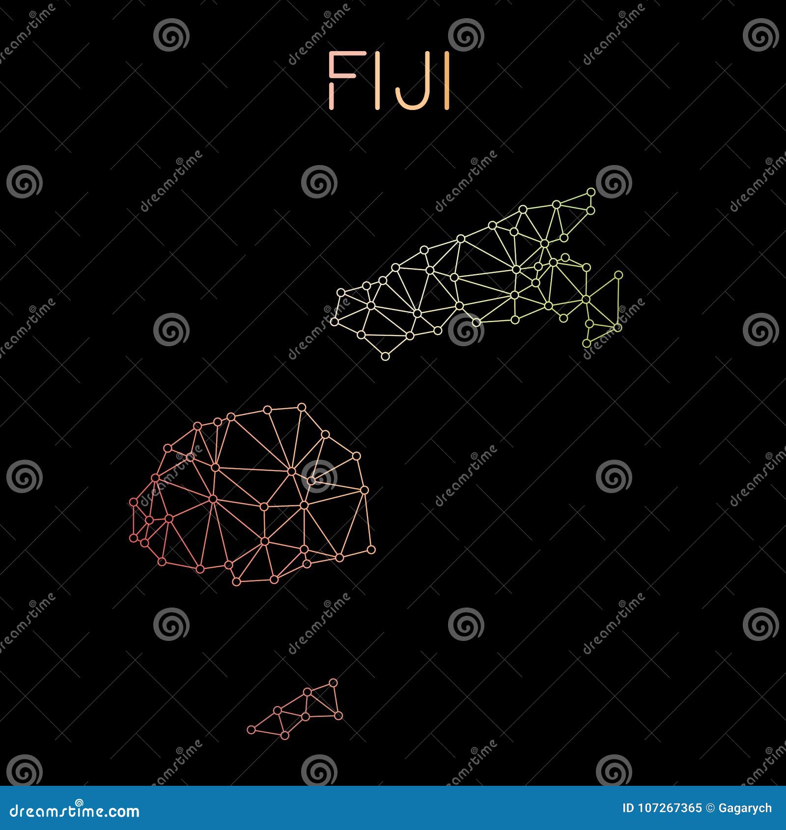 Fiji network map. stock vector. Illustration of fijian - 107267365