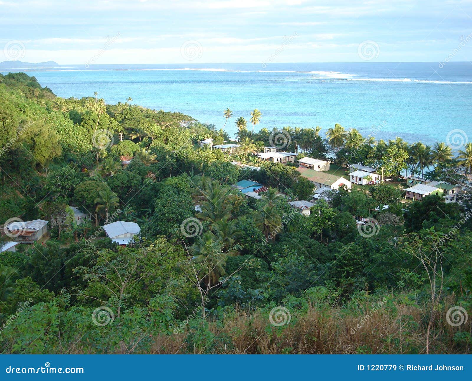 Fiji Ocean #2 stock image. Image of houses, trees, crusoes - 1220779
