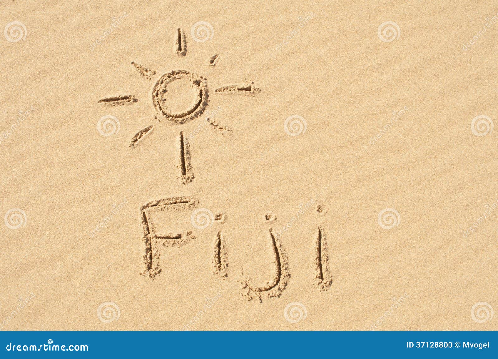 Fiji in the Sand stock photo. Image of waves, sign, surf - 37128800