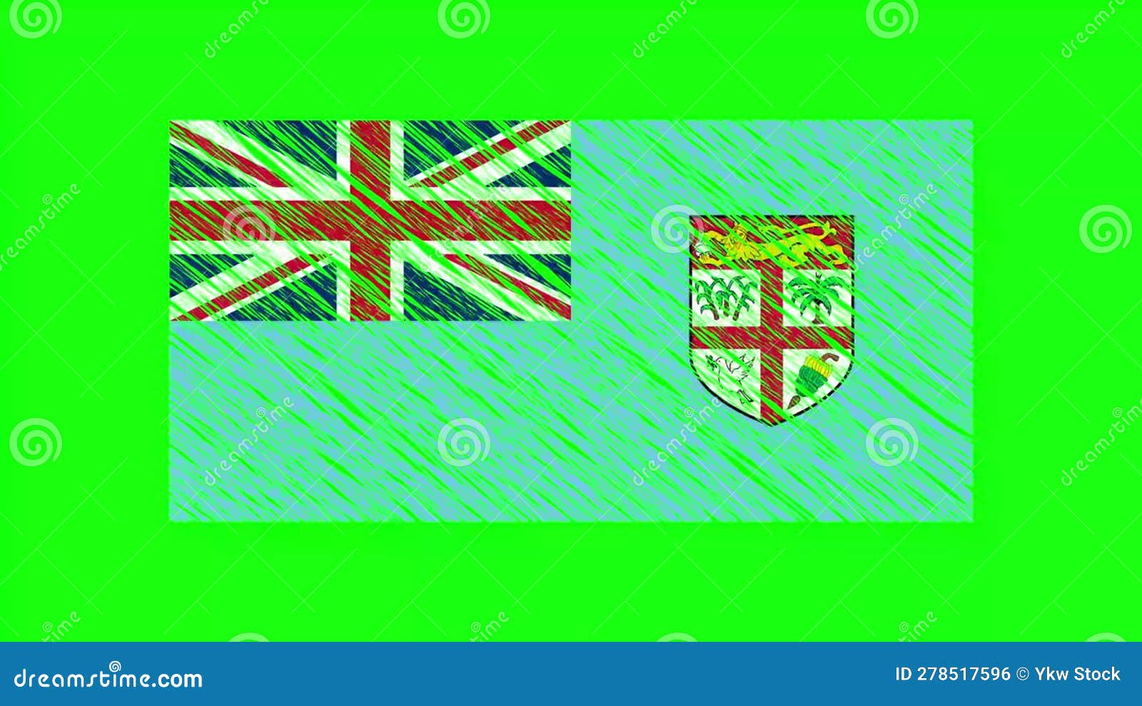 Fiji Scribble Animation on Green Screen Background. Looping Seamless ...