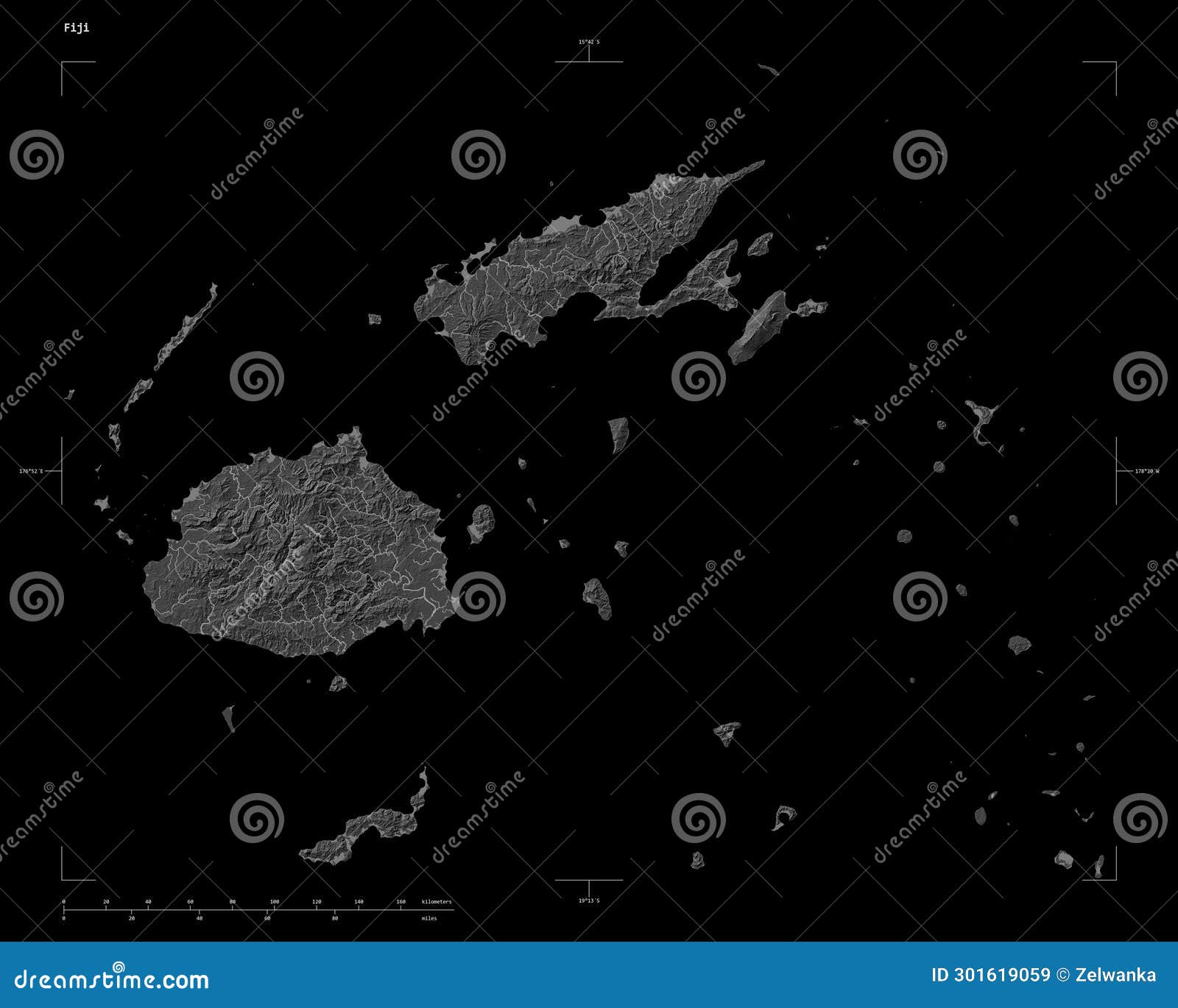 Fiji Shape on Black. Bilevel Stock Illustration - Illustration of ...