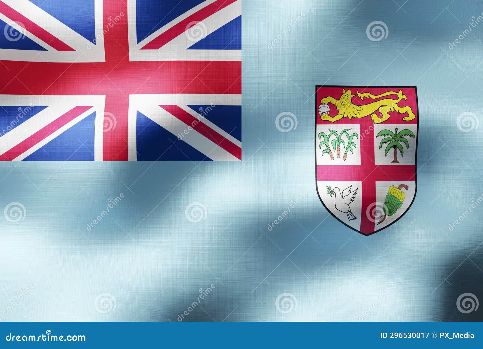 Fiji - Textile Flag - 3d Illustration Stock Illustration - Illustration ...
