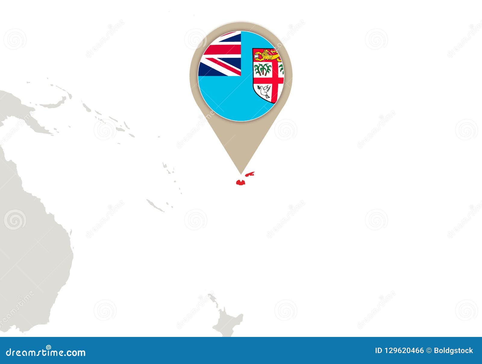 Fiji on World map stock vector. Illustration of direction - 129620466