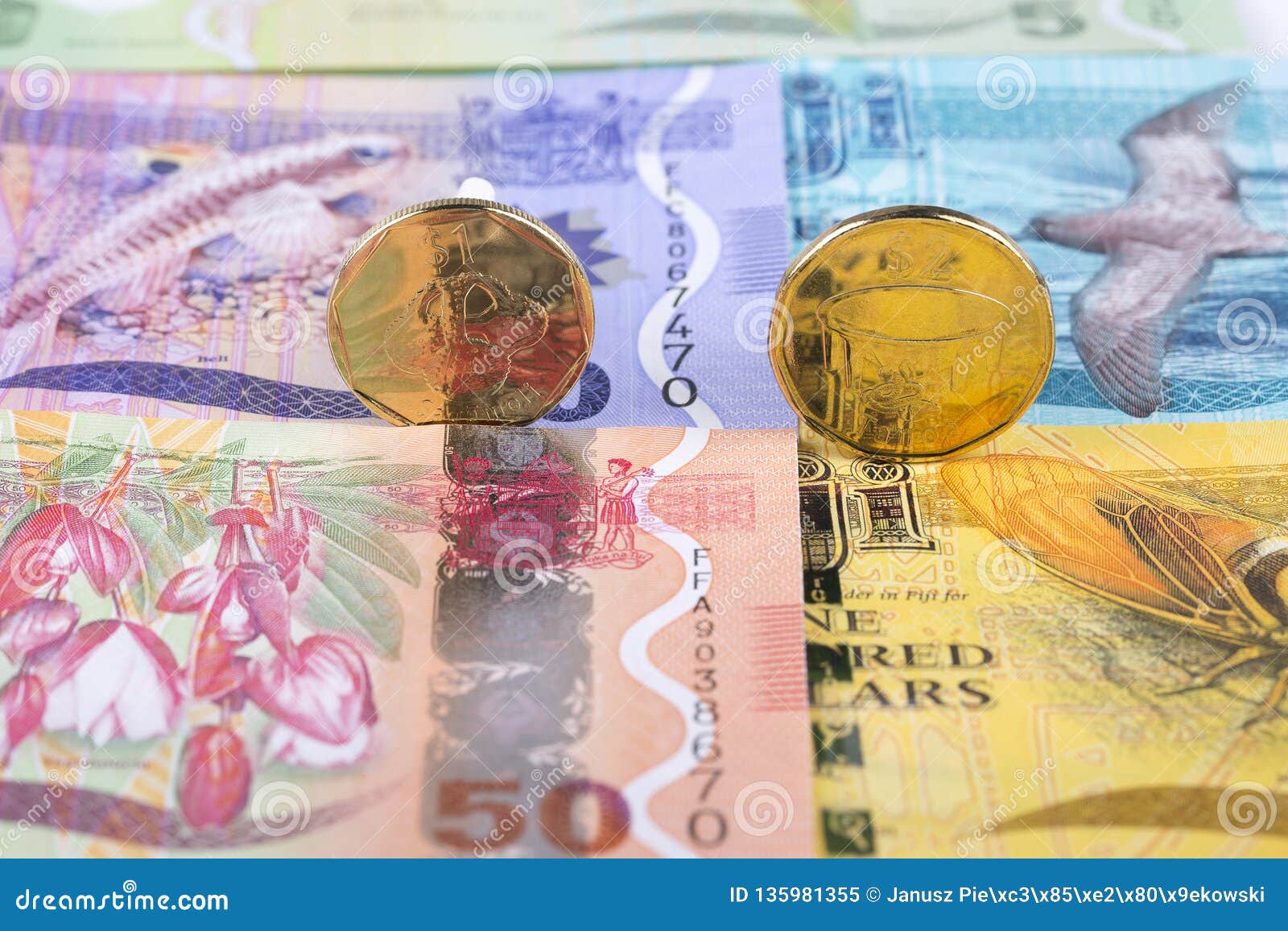 Fijian Dollar coins stock image. Image of banknote, coin - 135981355