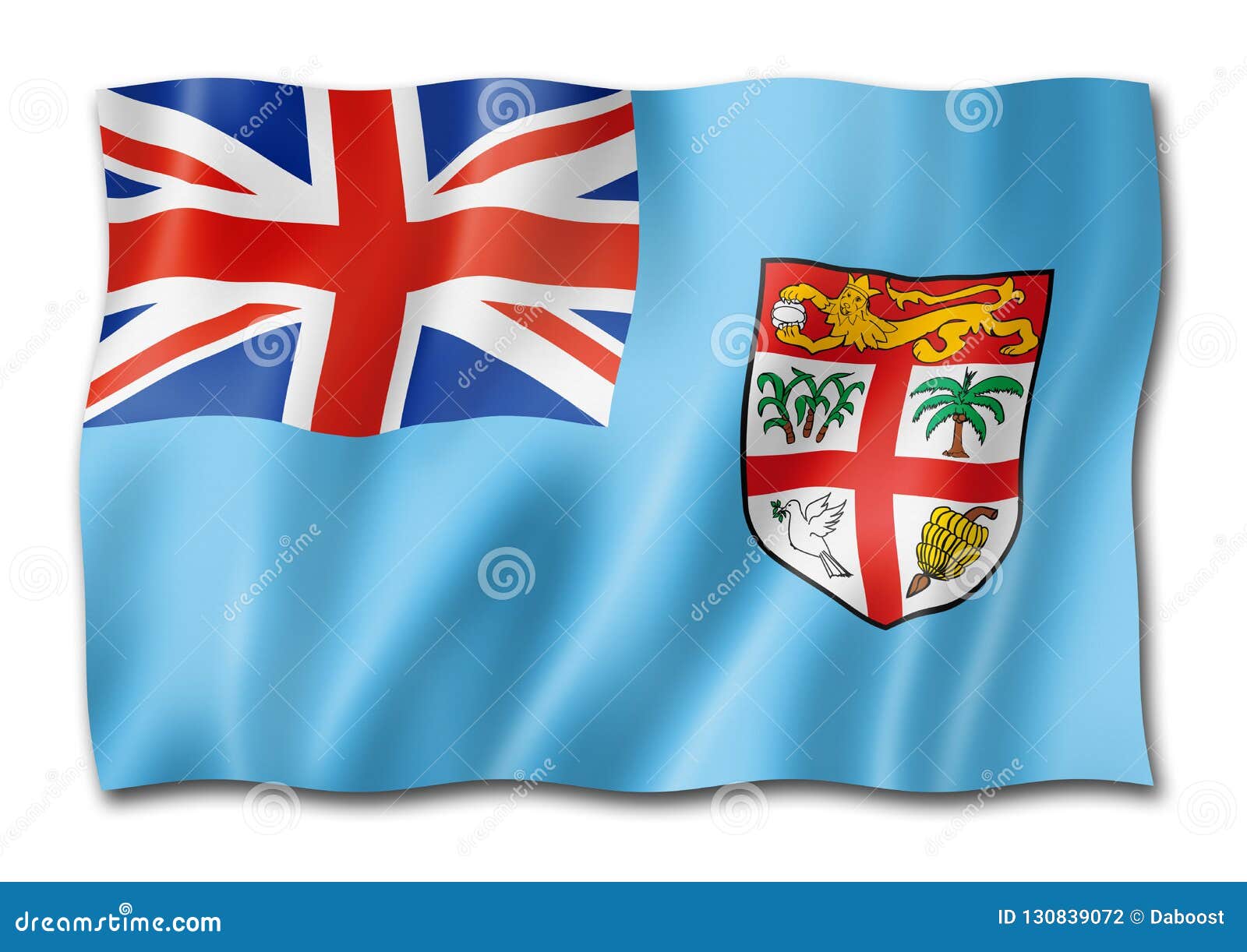 Fijian Flag Isolated on White Stock Illustration - Illustration of ...