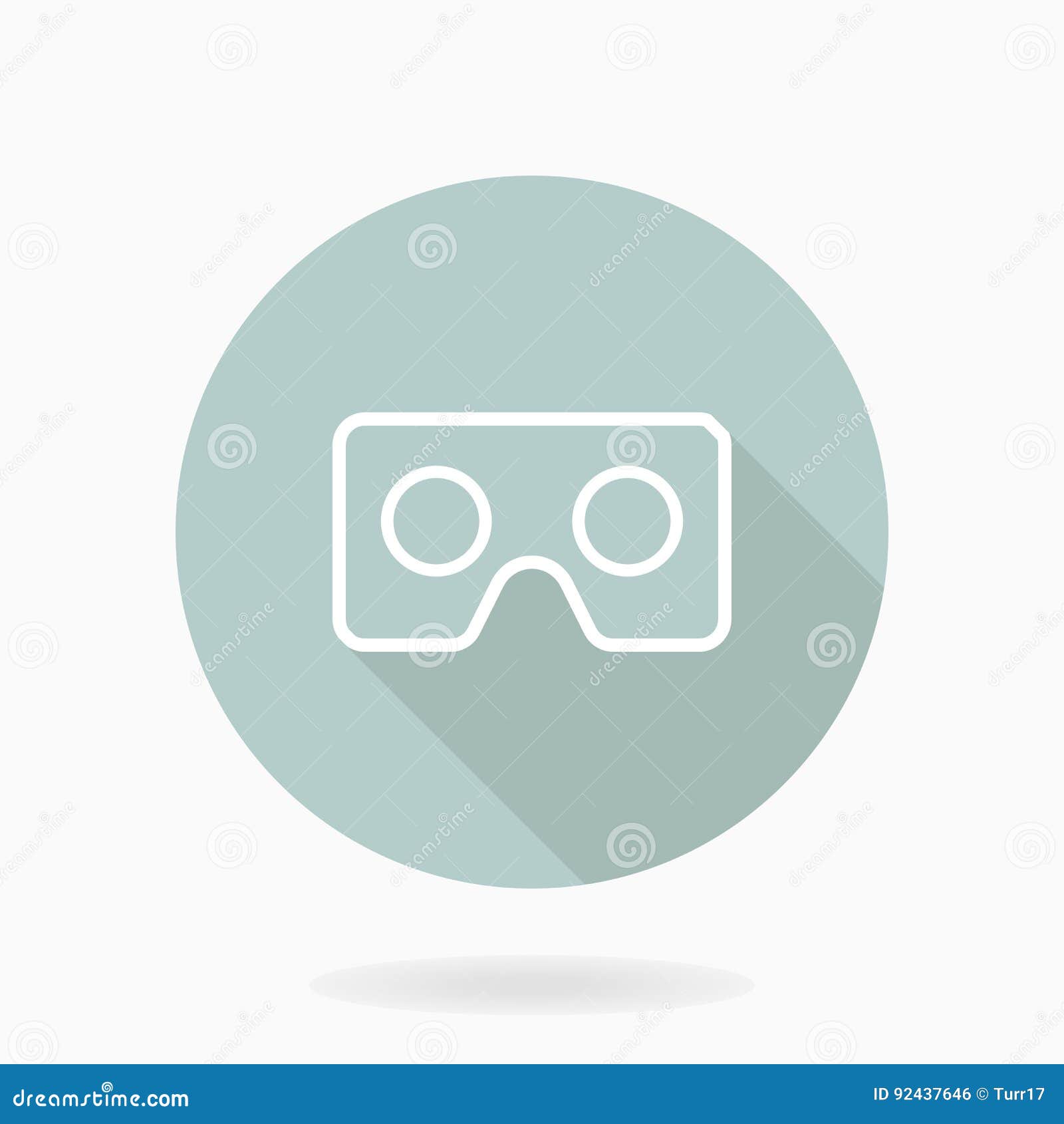 Fijn Vector Vlak Pictogram Met VR-Embleem Vector Illustratie ...
