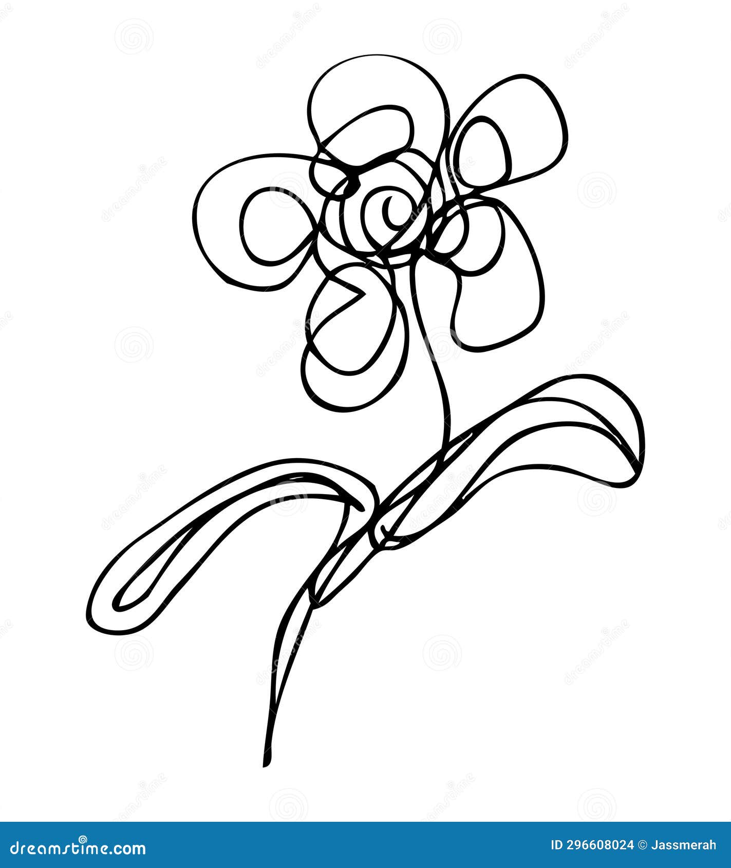 Fil De Fleur Art Simple Dessin Vectoriel Illustration Stock ...
