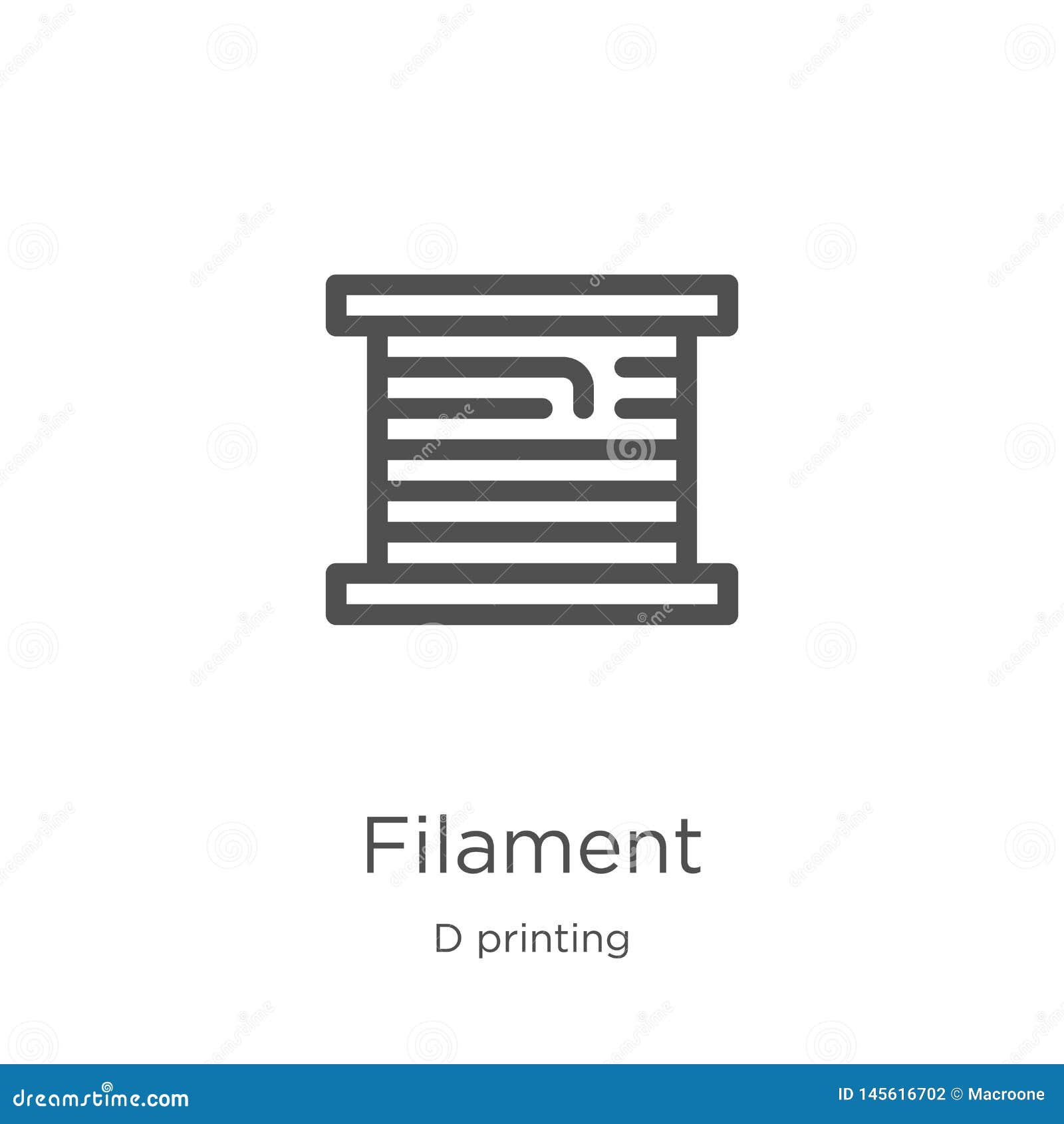 Filament Icon Vector from D Printing Collection. Thin Line Filament ...
