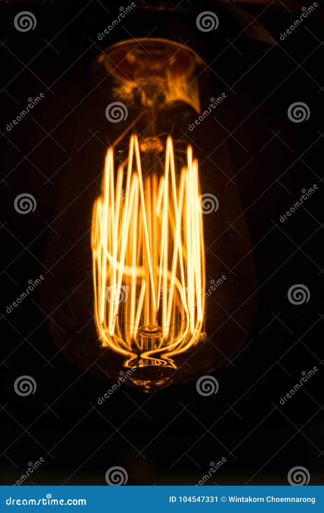 Filament Inside Warm Light Bulb Stock Image - Image of lamp, lantern ...