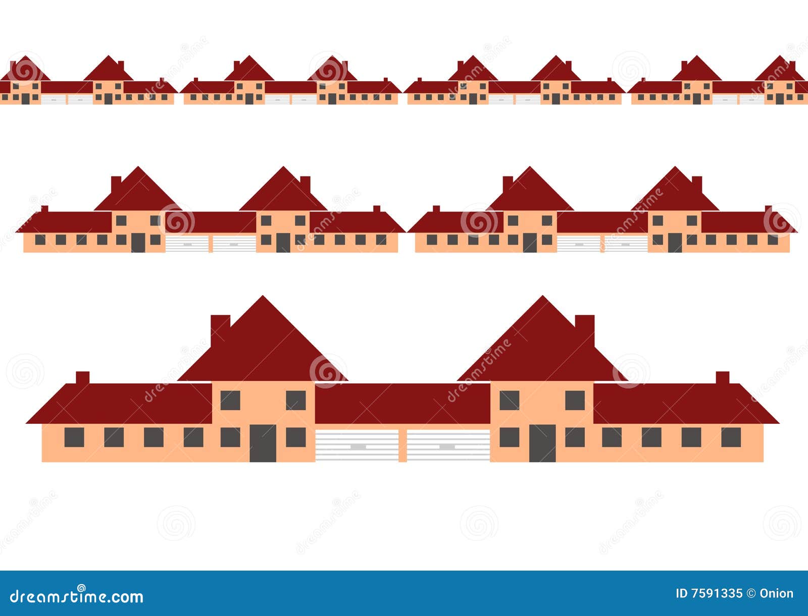 Filas de casas stock de ilustración. Ilustración de moderno - 7591335