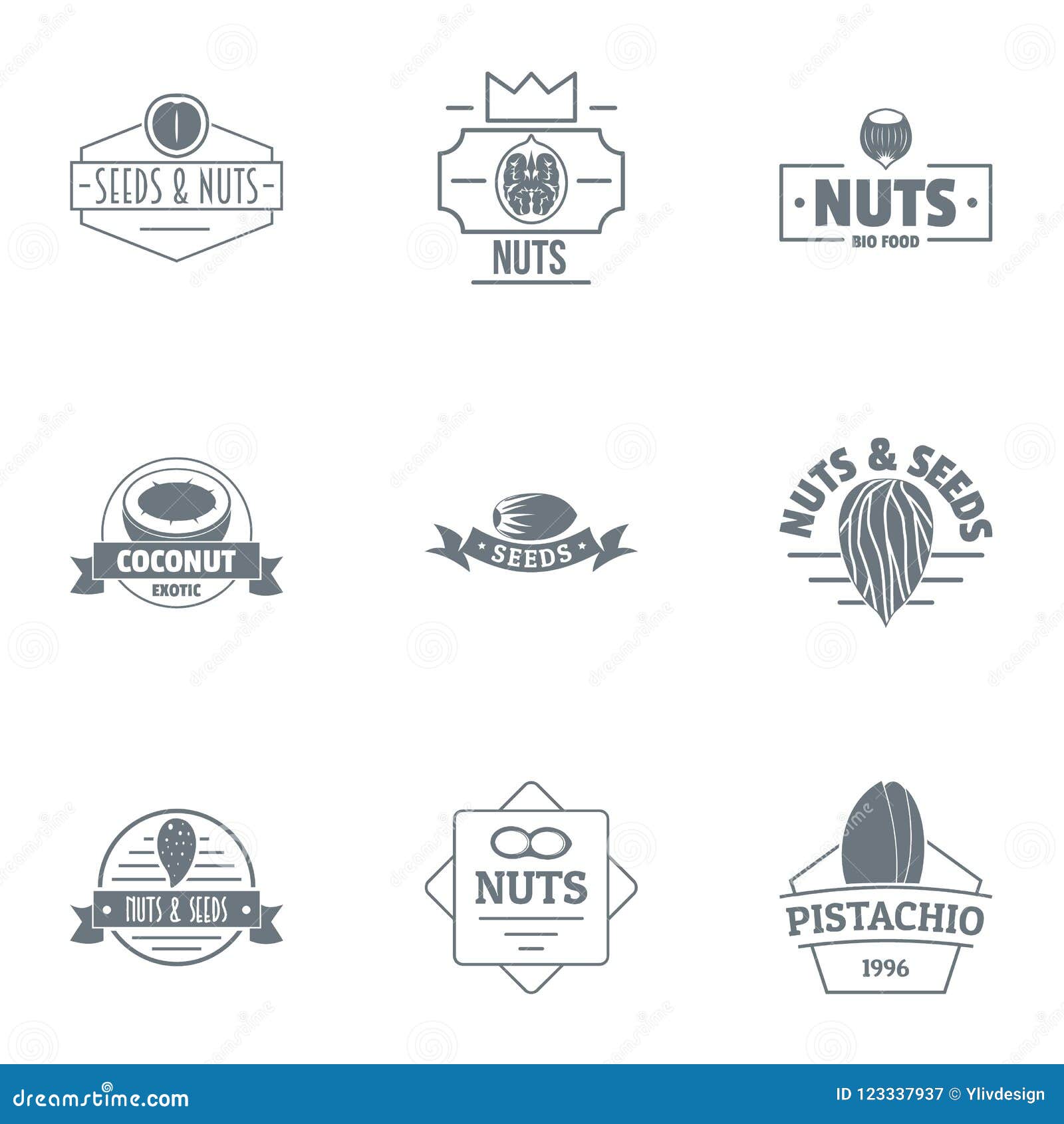 Filbert Logo Set, Simple Style Stock Vector - Illustration of organic ...