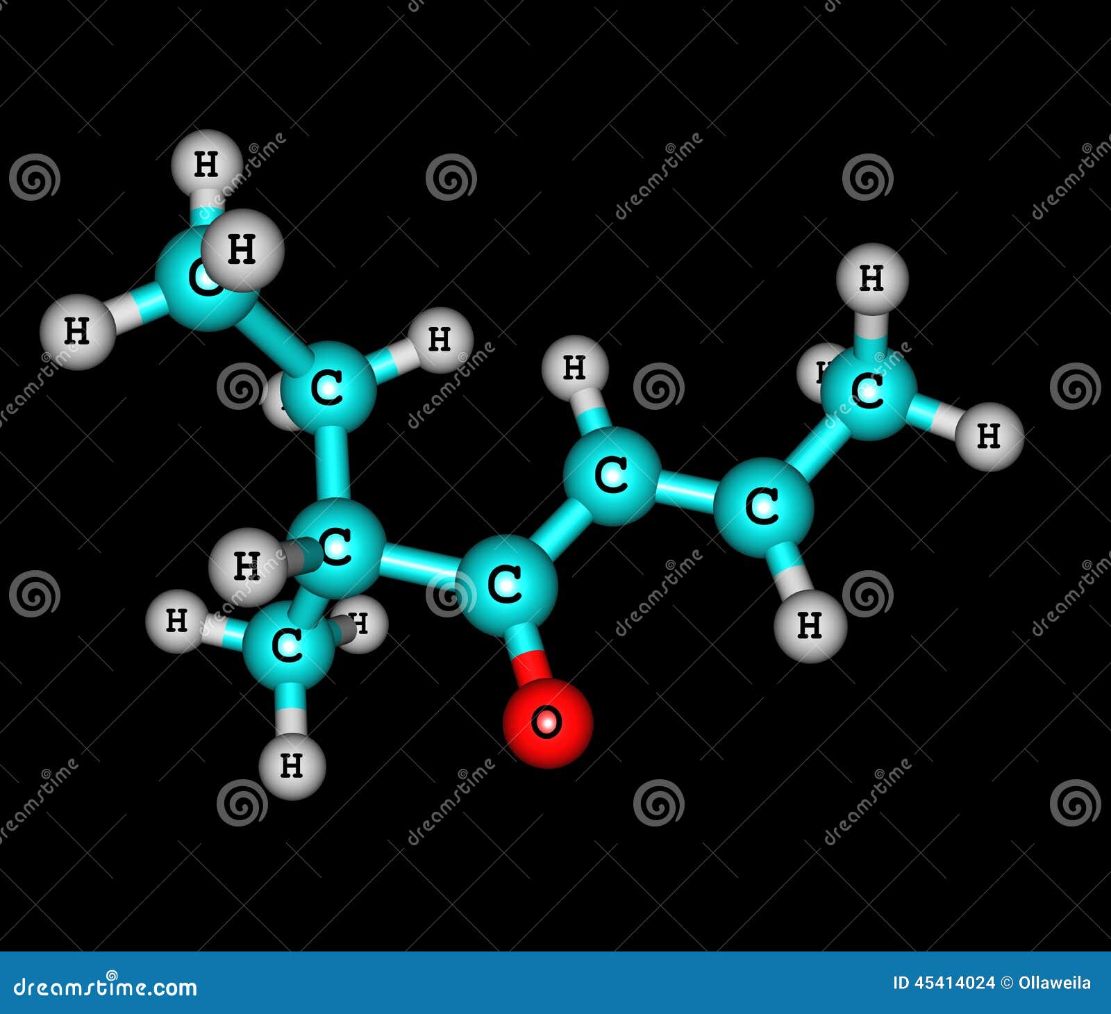 Filbertone Molecule Isolated on Black Stock Illustration - Illustration ...
