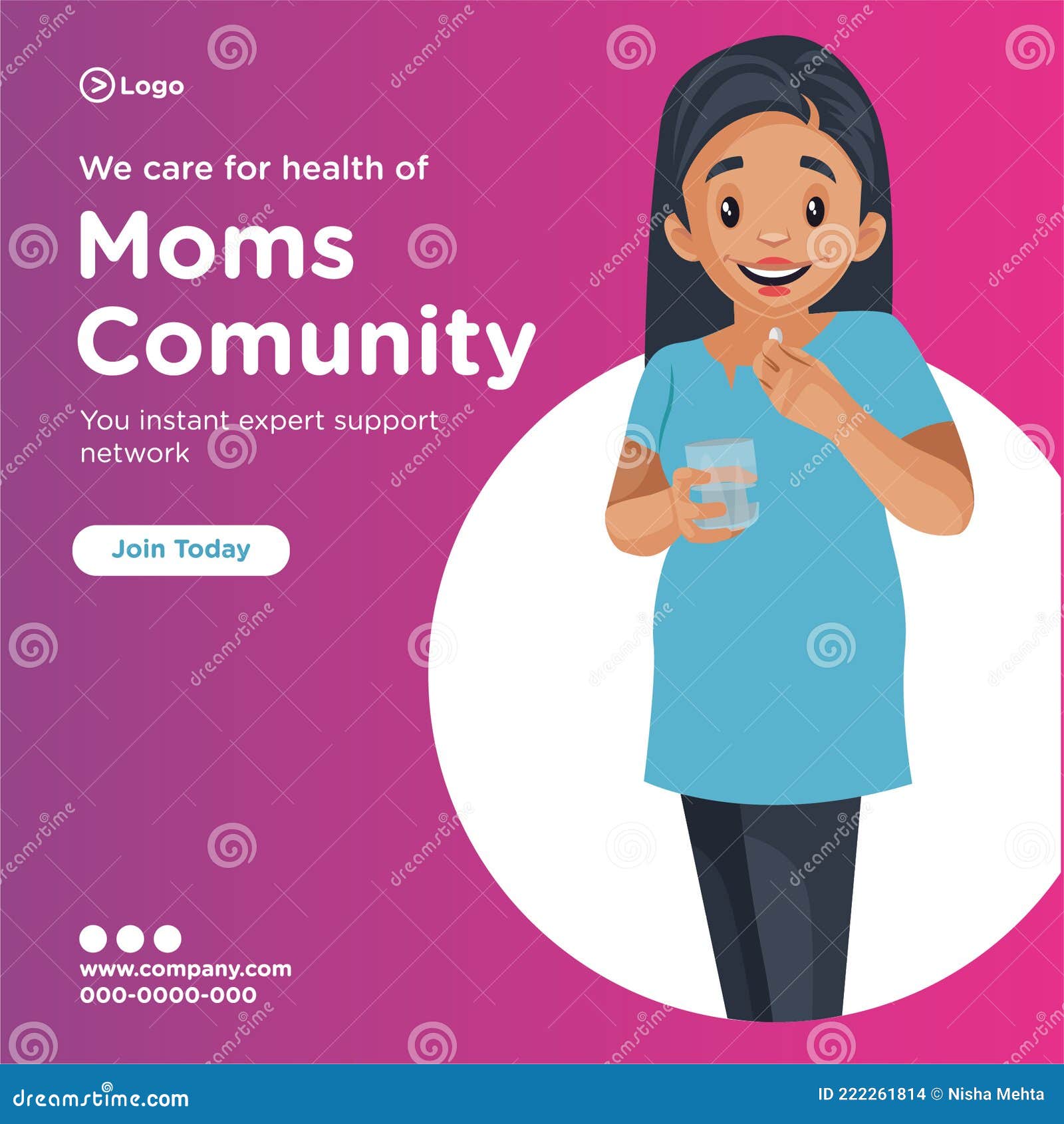 Banner Design of Moms Comunity Stock Vector - Illustration of ...