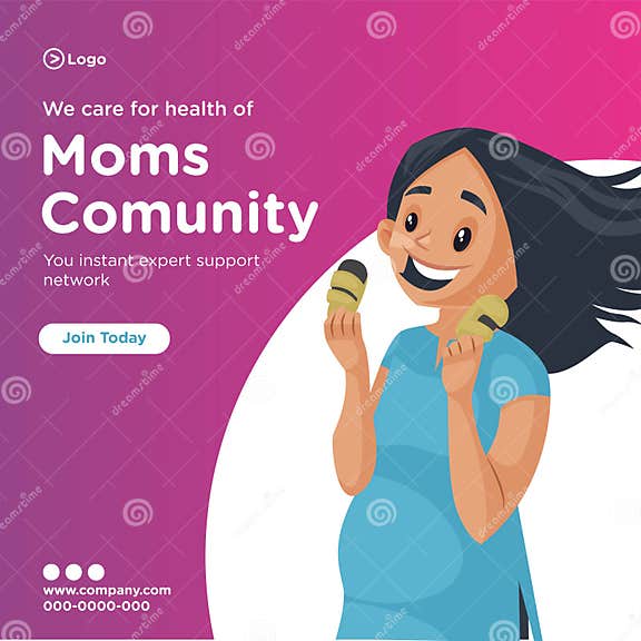 Banner Design of Moms Comunity Stock Vector - Illustration of creative ...