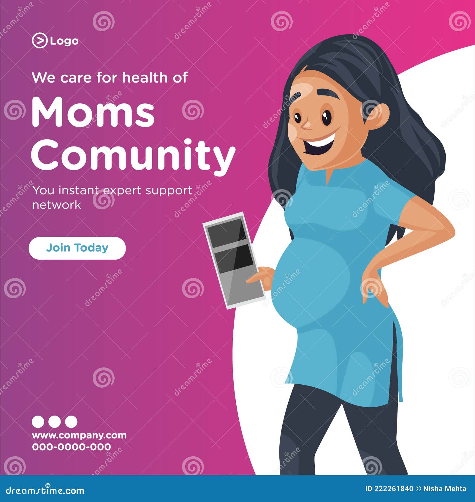 Banner Design of Moms Comunity Stock Vector - Illustration of expert ...