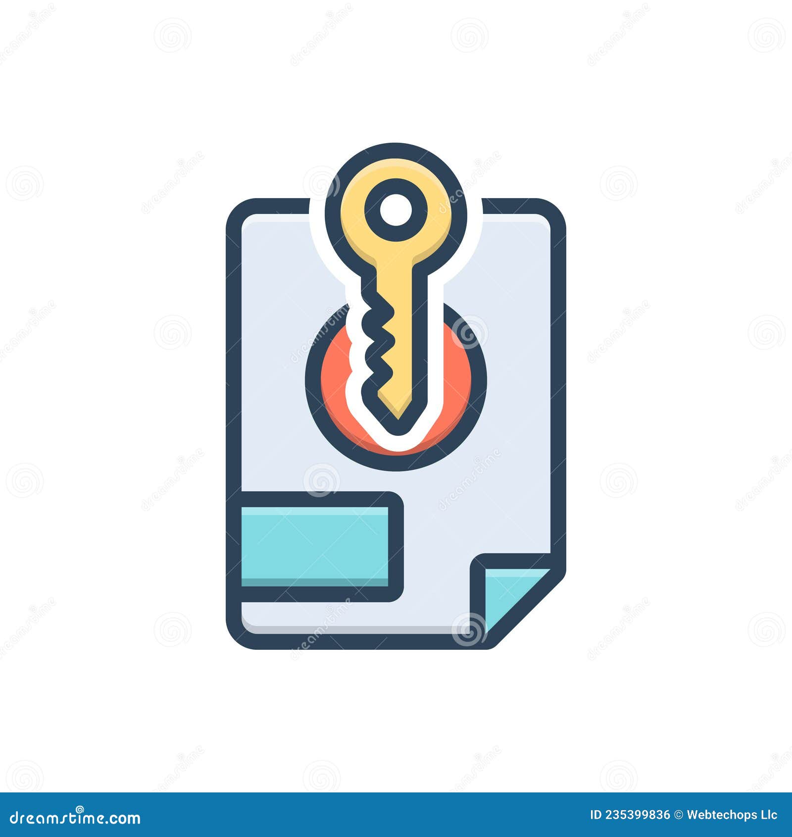 Color Illustration Icon for File Access, Document and Keyword Stock ...