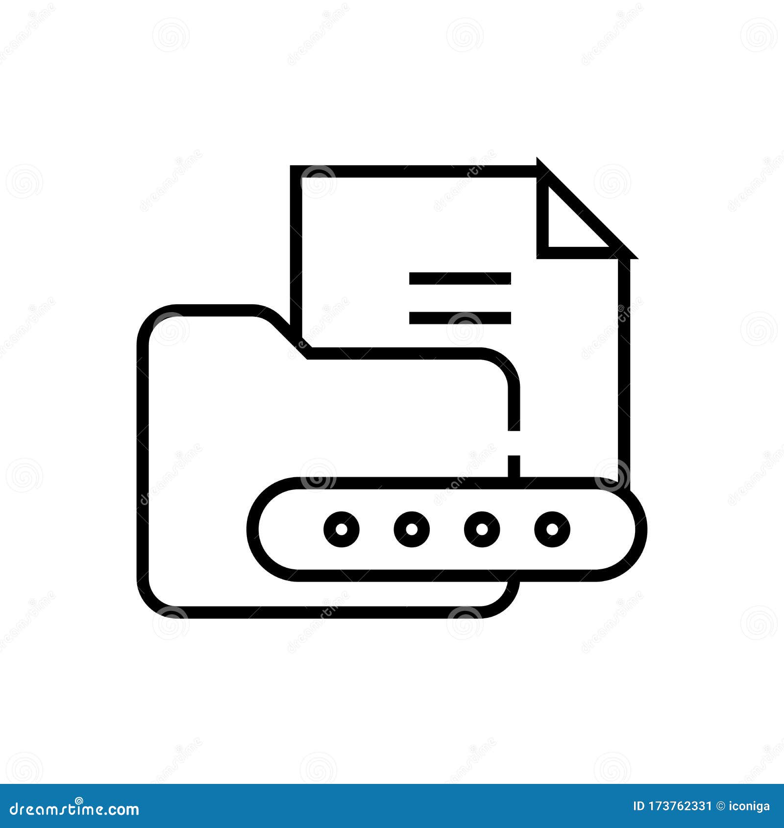 File Access Line Icon, Concept Sign, Outline Vector Illustration ...