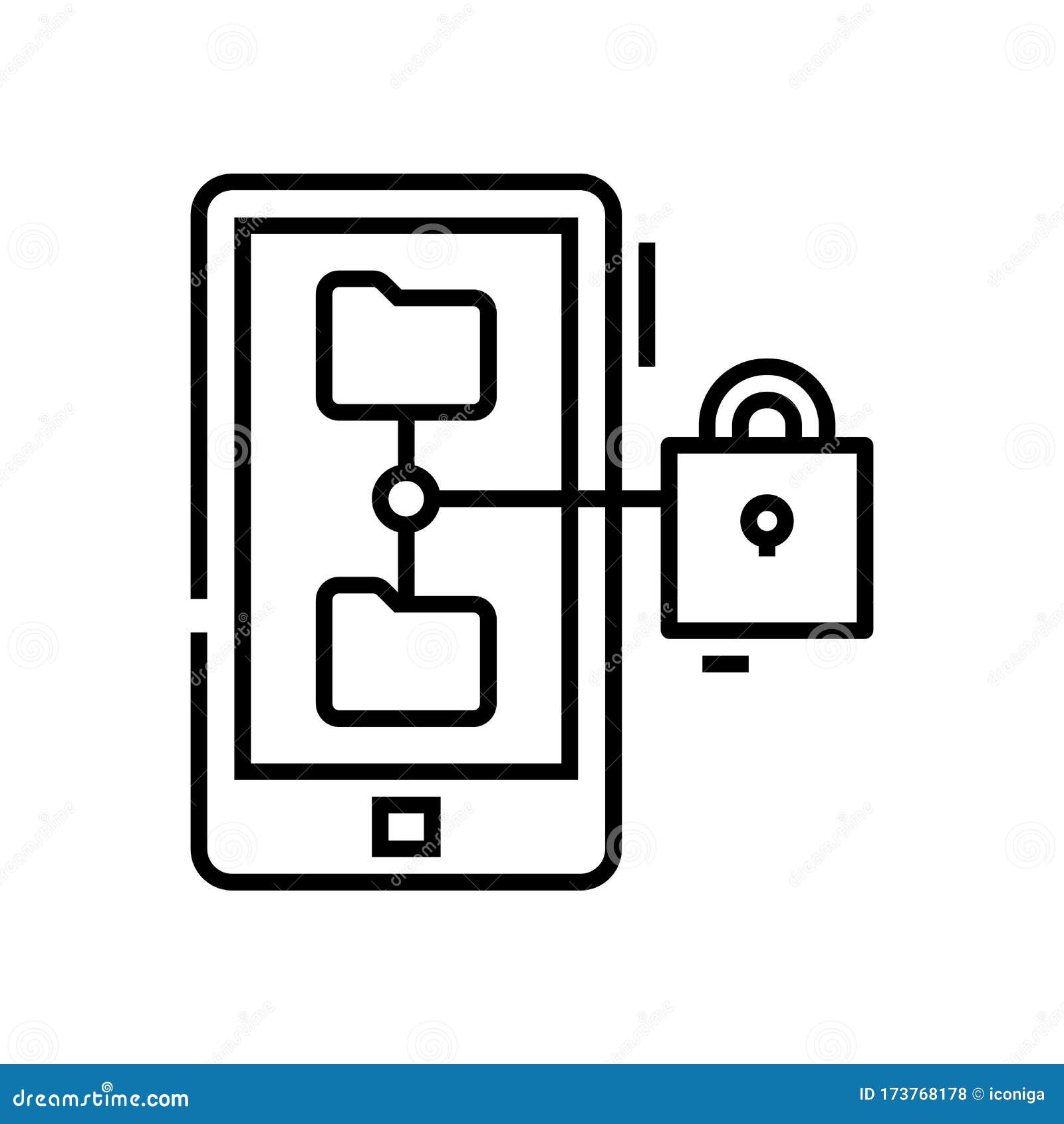 File Access Line Icon, Concept Sign, Outline Vector Illustration ...