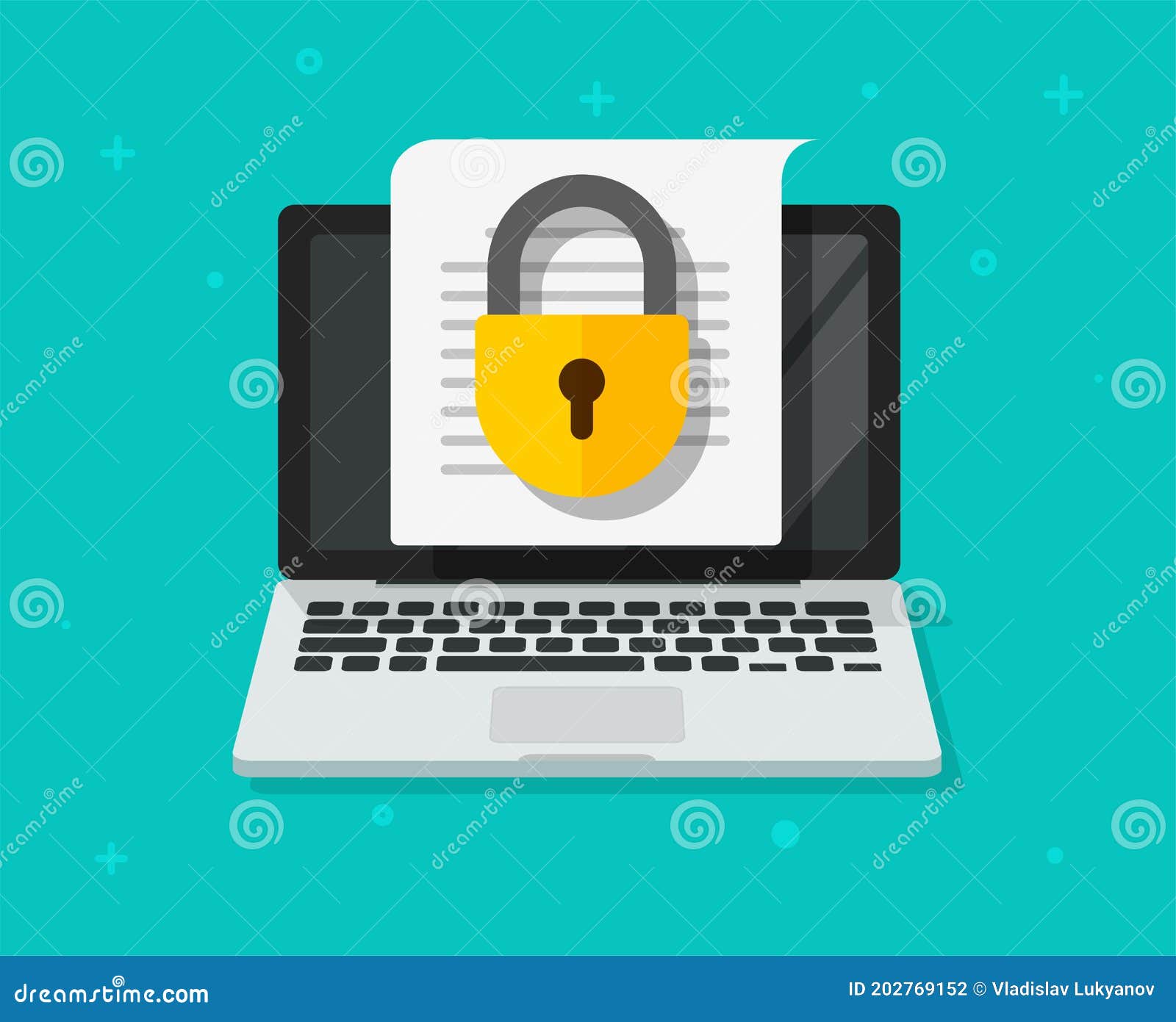File Access Secure To Confidential Document Online on Laptop Computer ...