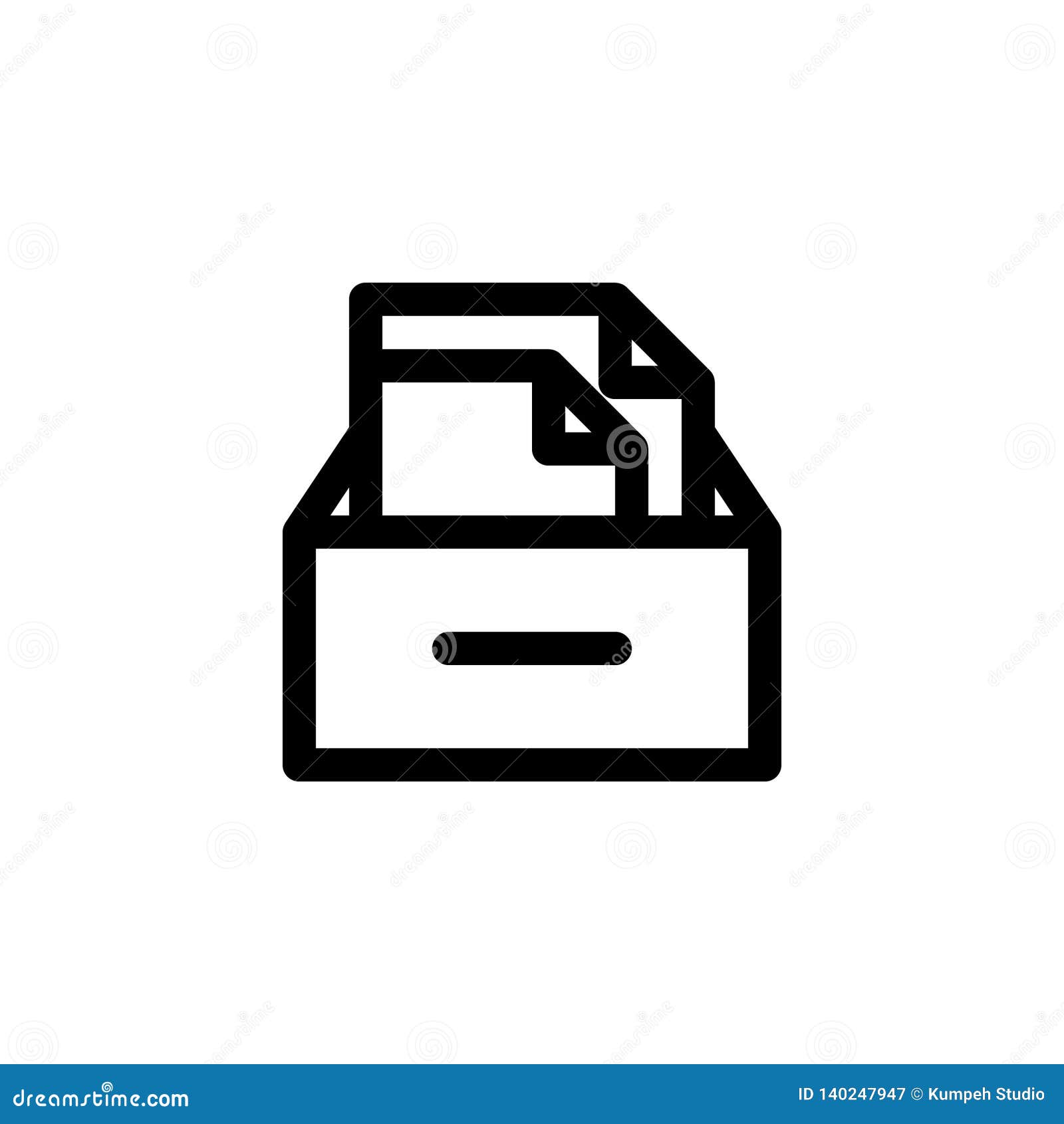 File Archive Icon with Line Style Vector Illustration Stock Vector ...