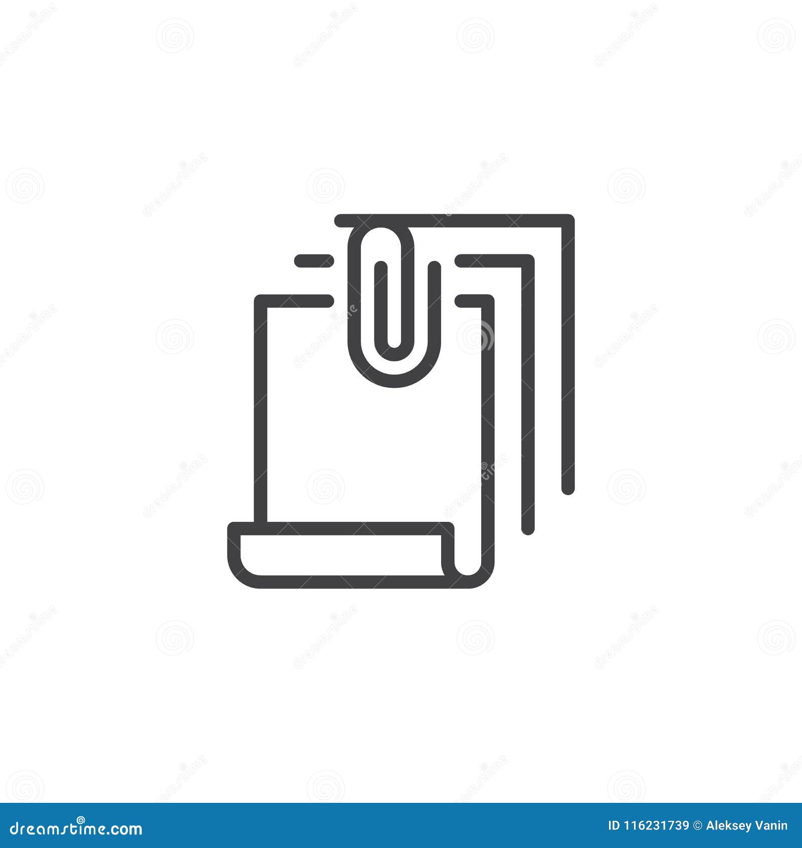 File attach outline icon stock vector. Illustration of design - 116231739