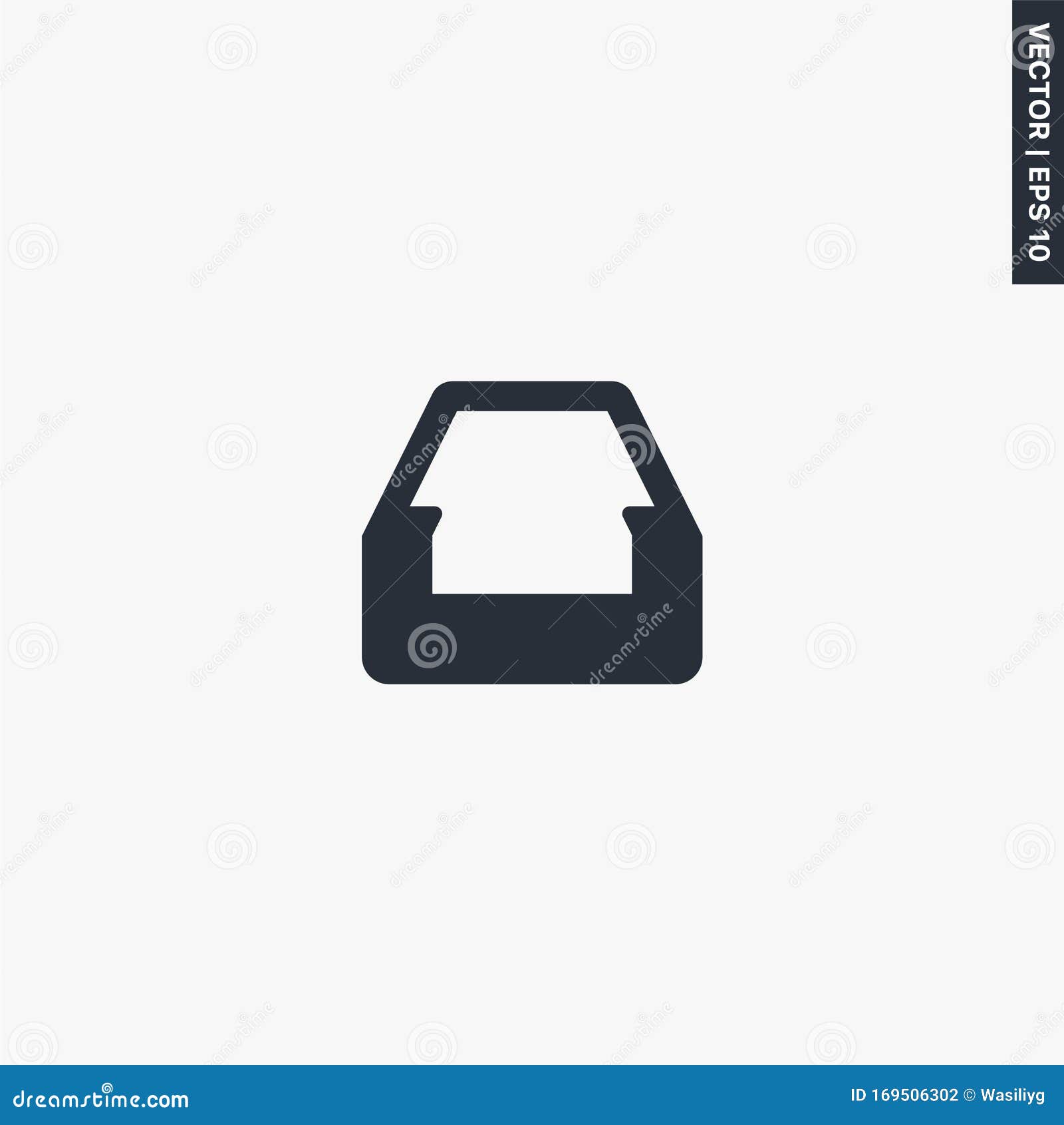 File Box Icon, Flat Style Sign for Mobile Concept and Web Design Stock ...