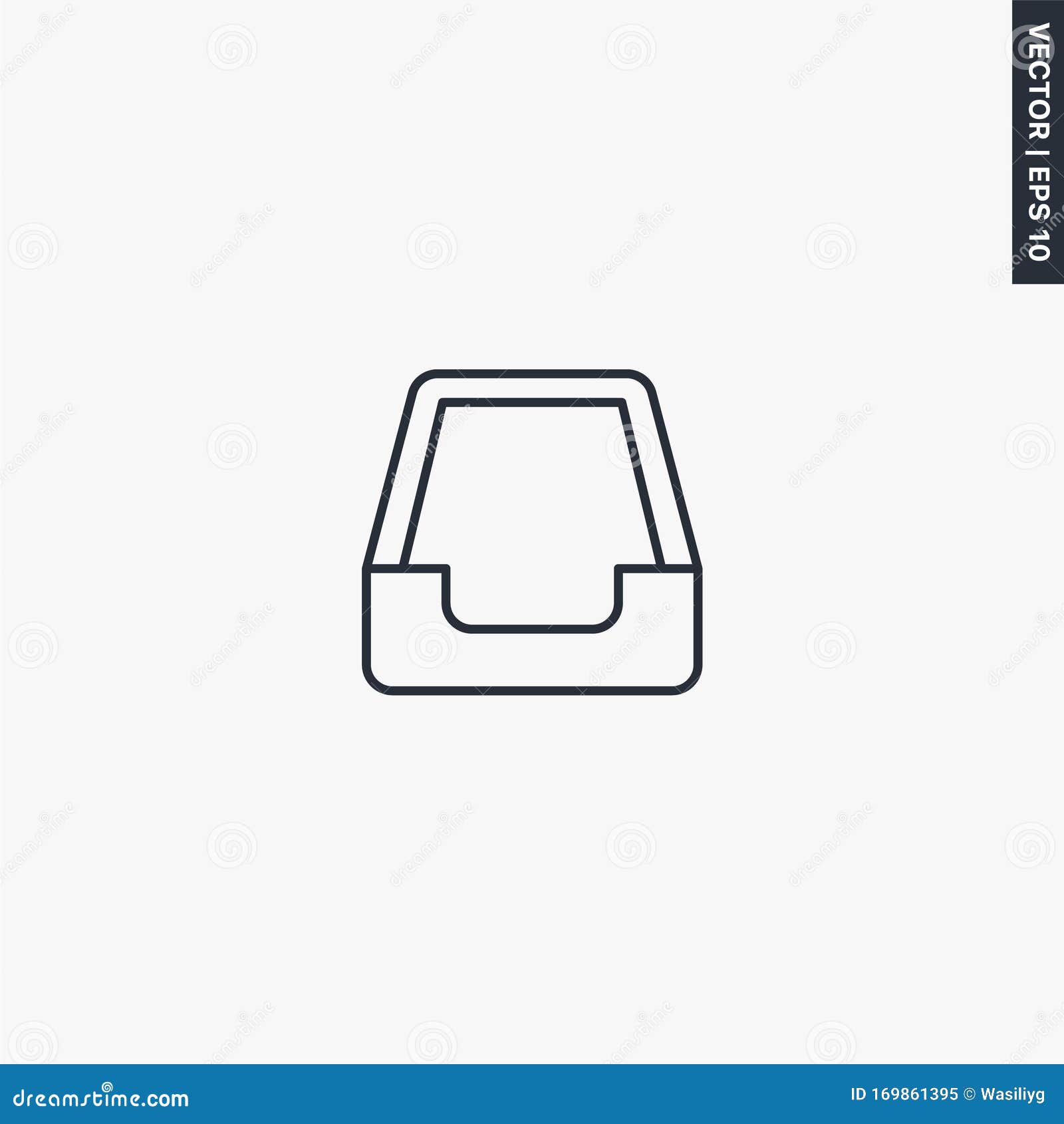 File Box Icon, Linear Style Sign for Mobile Concept and Web Design ...