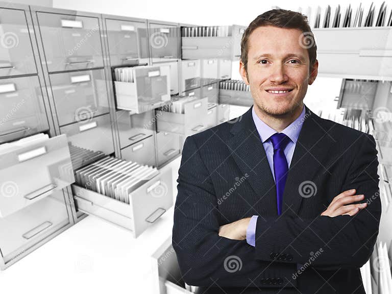 File cabinet 3d an man stock photo. Image of abstract - 23525500