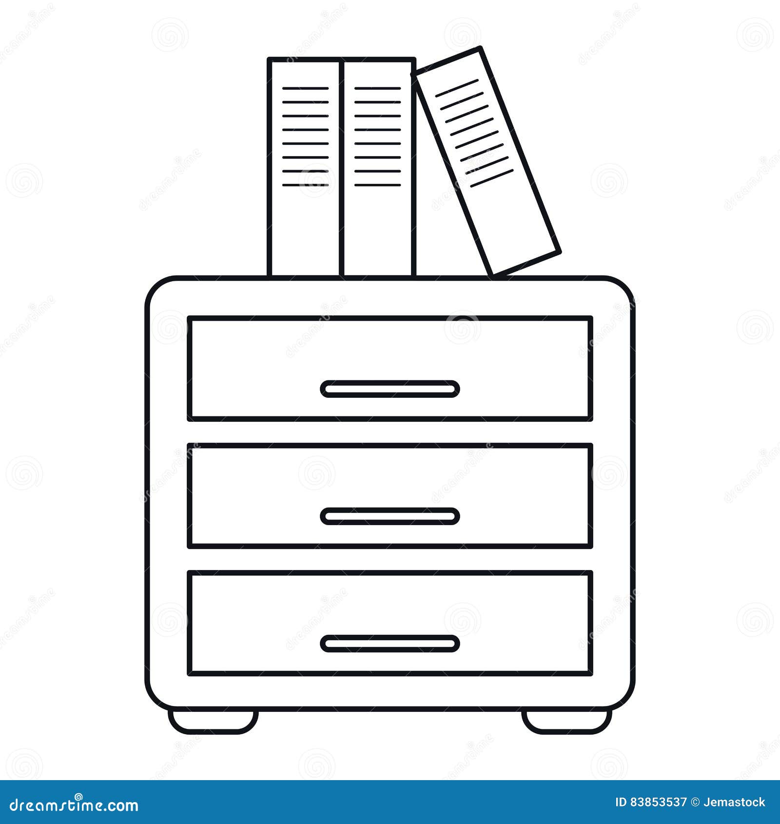 File Cabinet Archive Workplace Outline Stock Vector - Illustration of ...