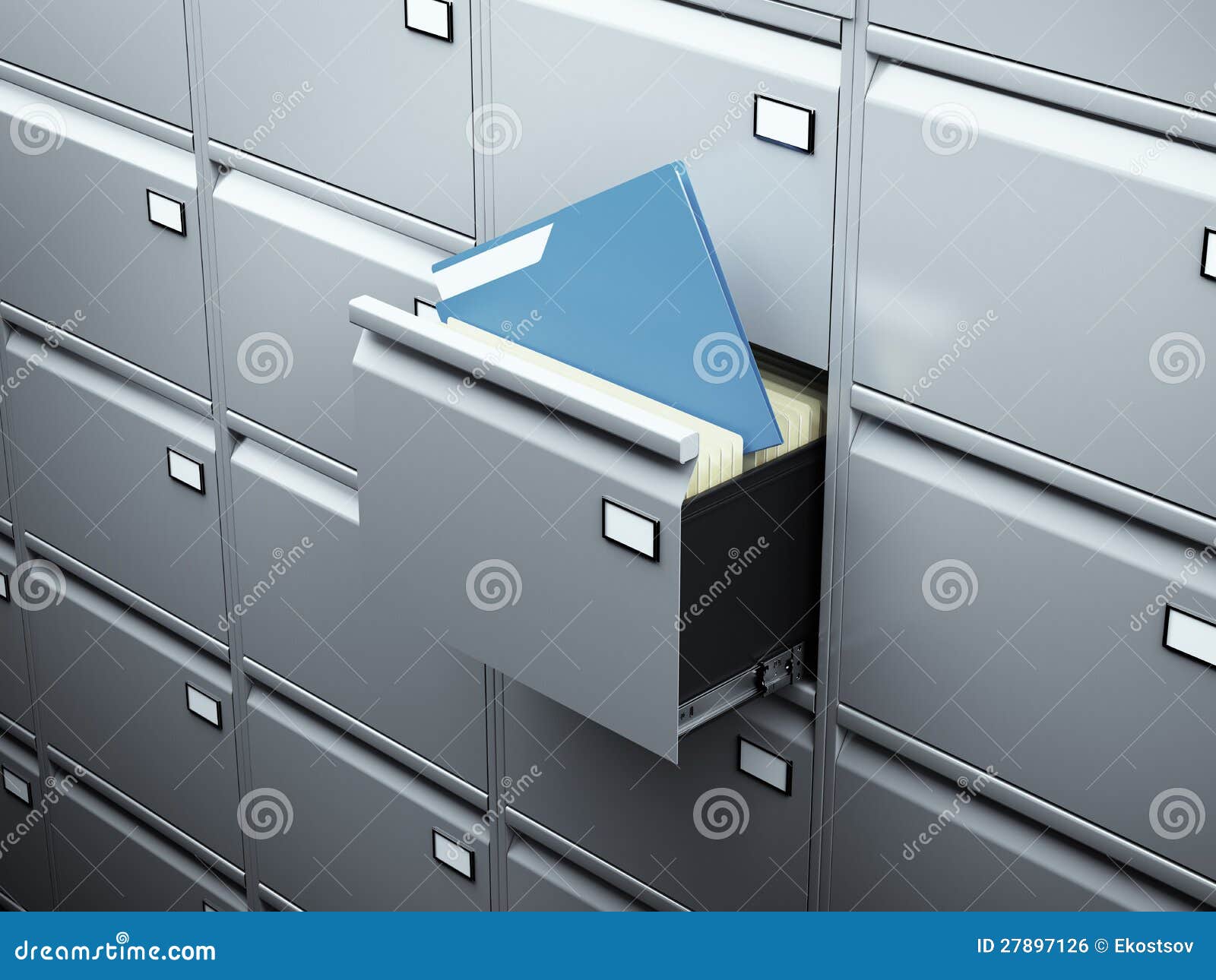 File Cabinet With Drawers For Documents, Vector Stock Illustration ...