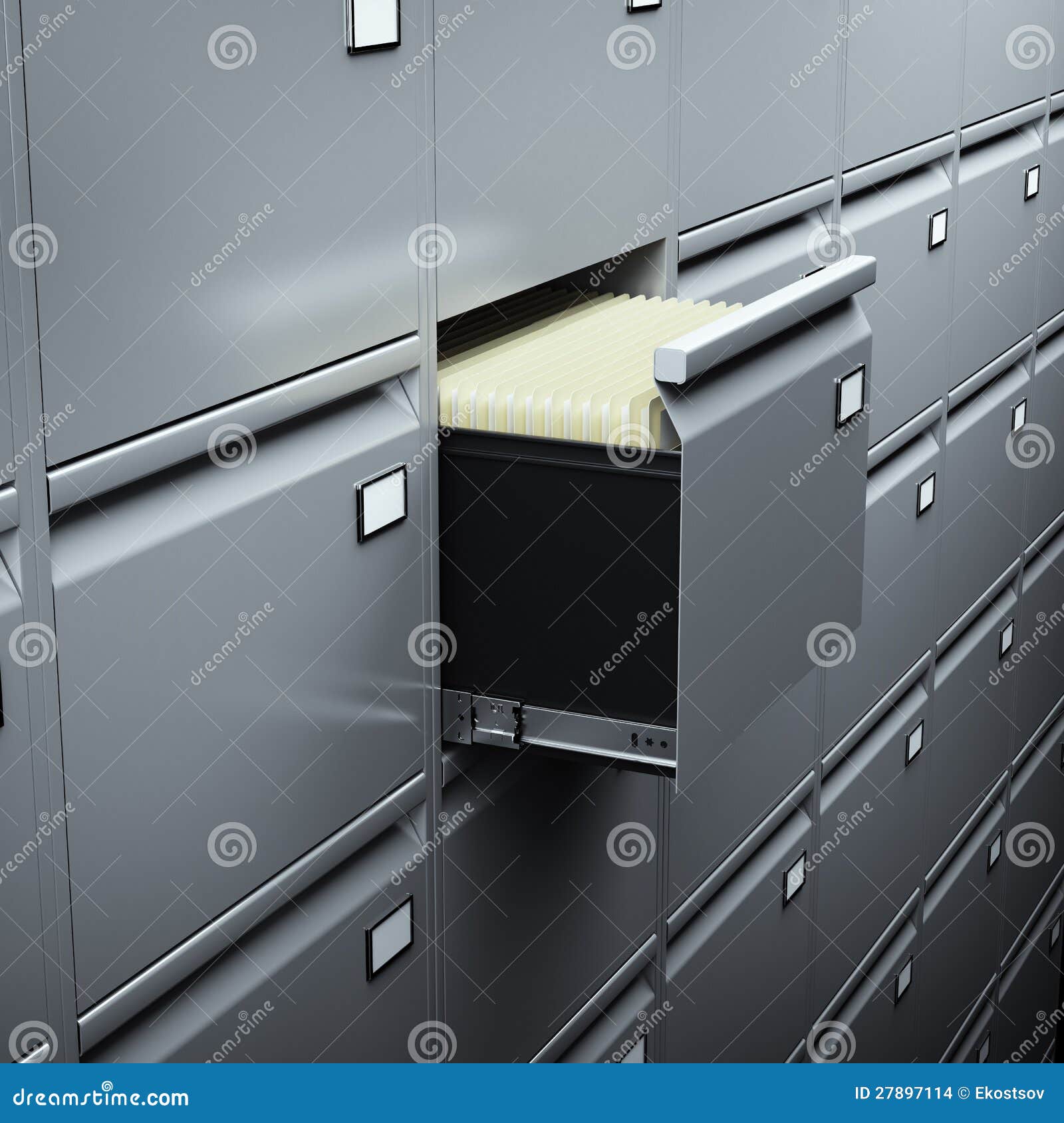 File Cabinet With Drawers For Documents, Vector Stock Illustration ...