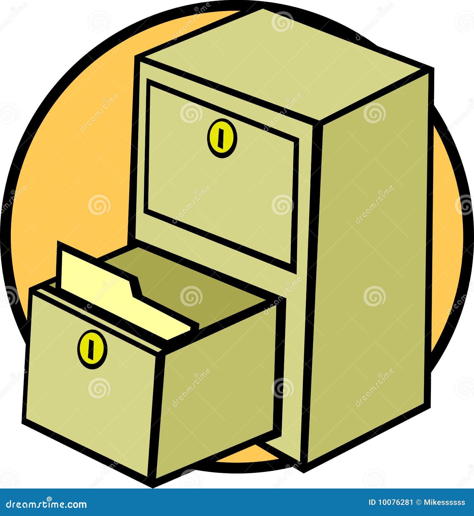 File Cabinet Drawer and Folder Vector Illustration Stock Vector ...
