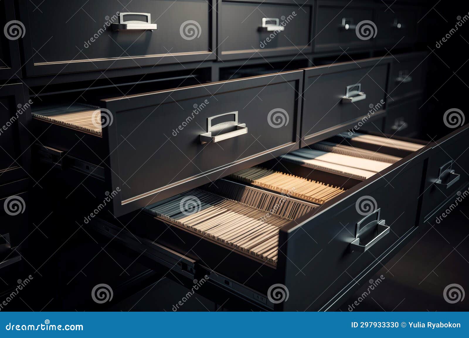 File Cabinet Drawer. Generate Ai Stock Photo - Image of management, corporate: 297933330