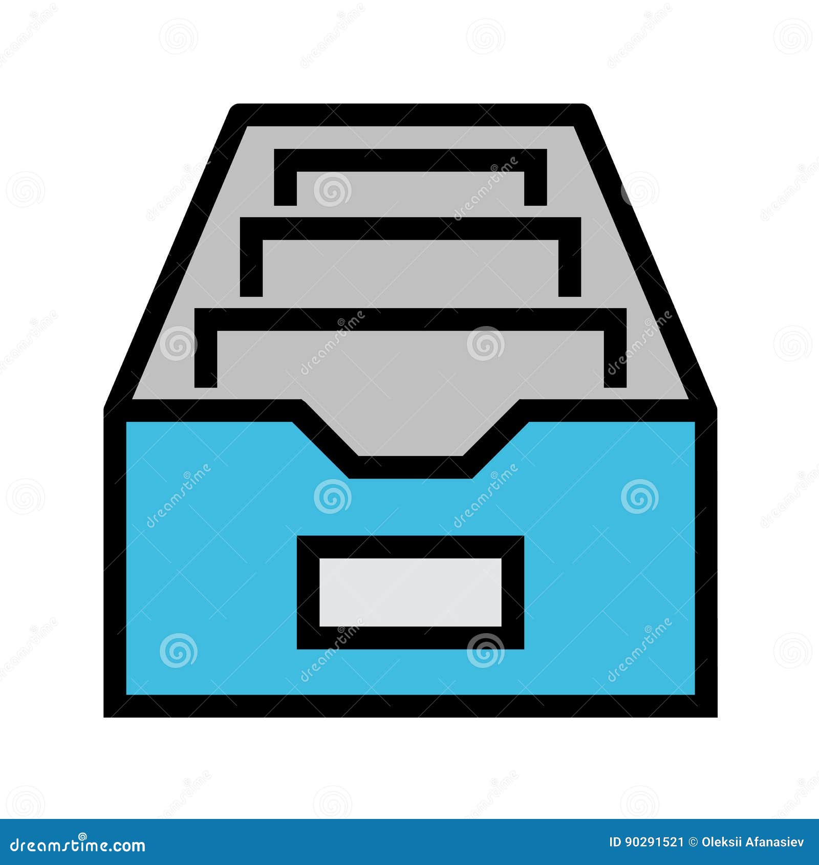File Cabinet Flat Vector Icon Stock Vector - Illustration of line ...