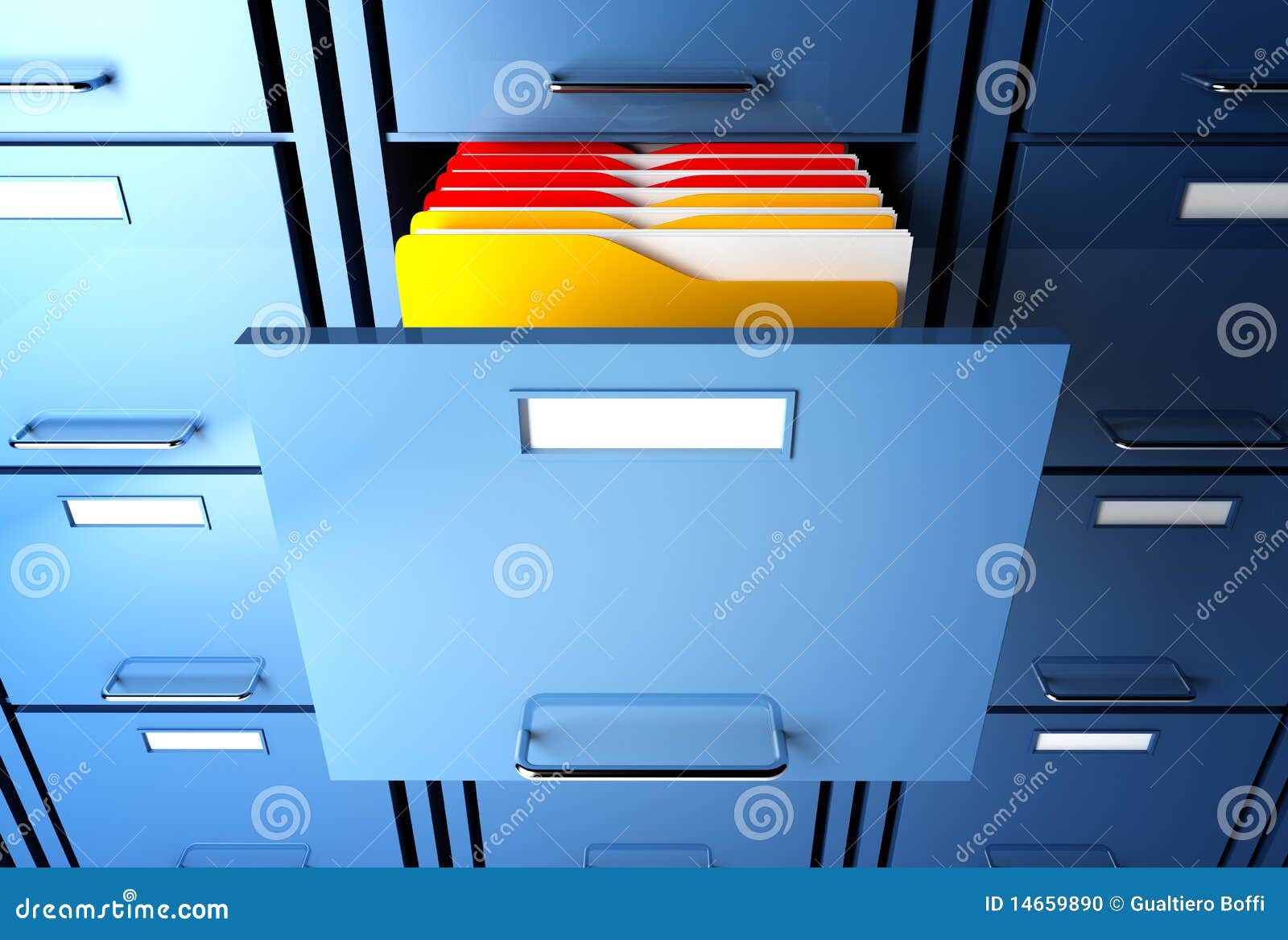 File cabinet and folder stock illustration. Illustration of label ...