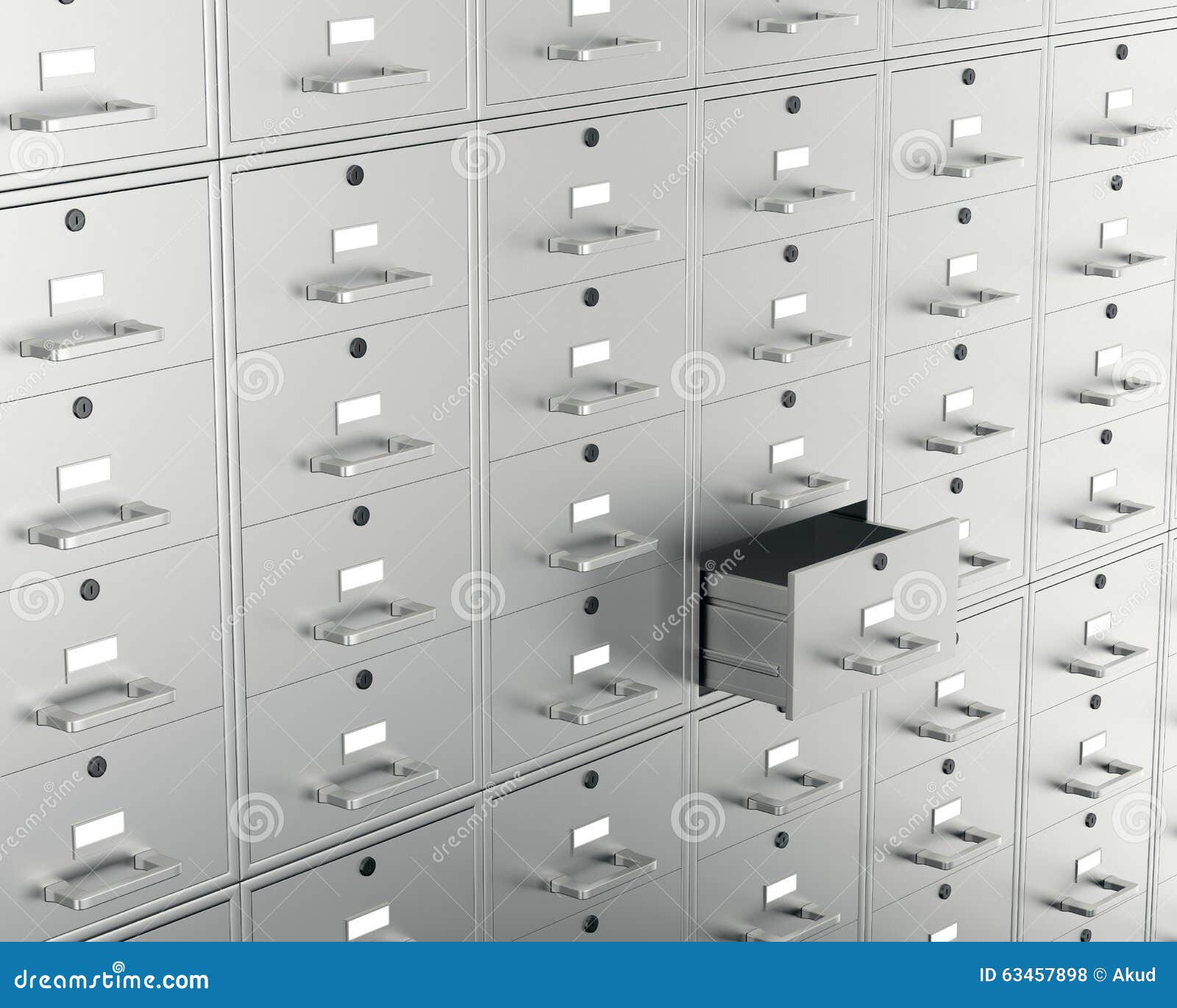 File Cabinet with Open Drawer Stock Illustration - Illustration of ...