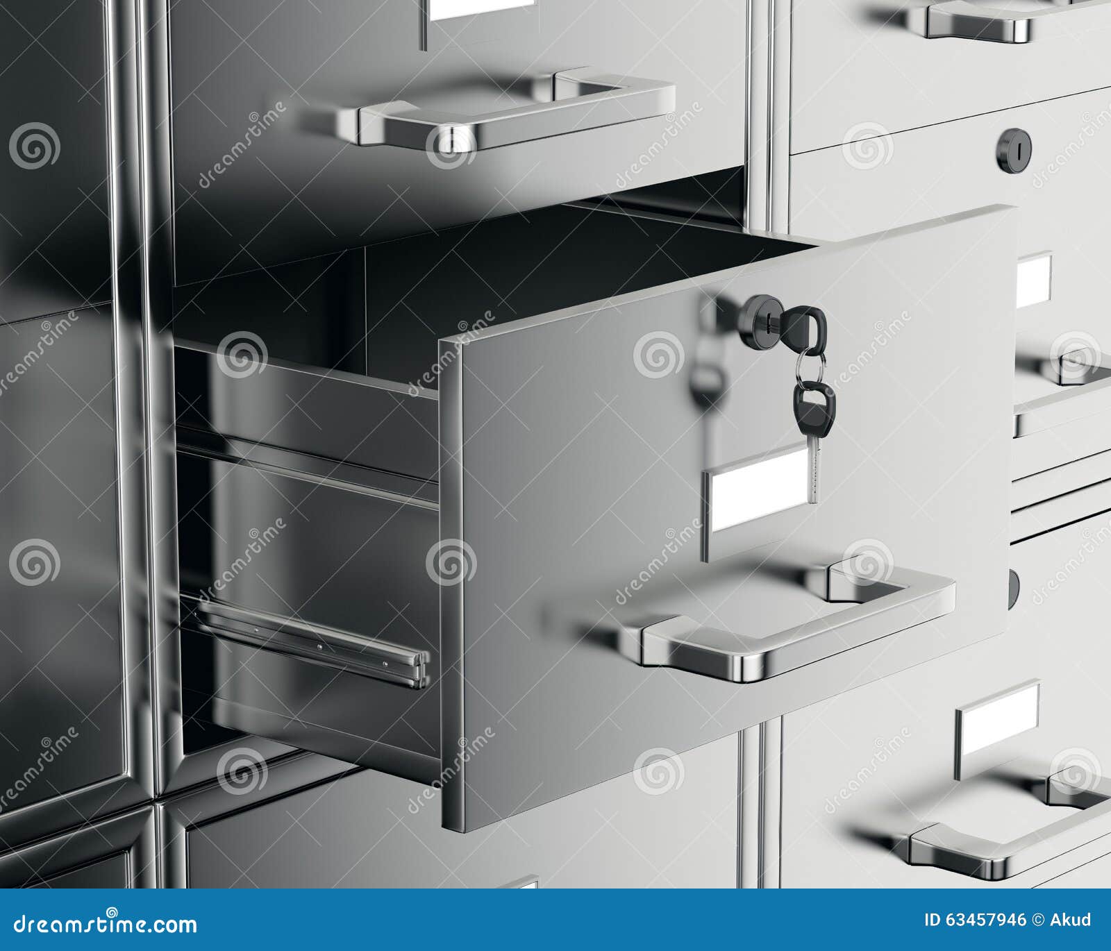 File Cabinet with Open Drawer Stock Illustration - Illustration of ...