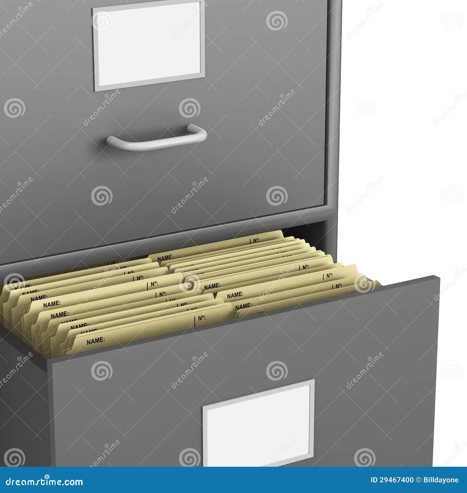 File Cabinet with Open Drawer and Many Files Stock Illustration ...
