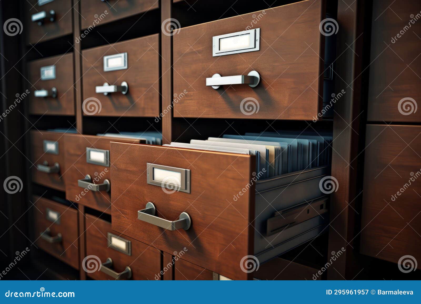 File Cabinet with a Wide Open Drawer Full of Files. Generative AI Stock ...