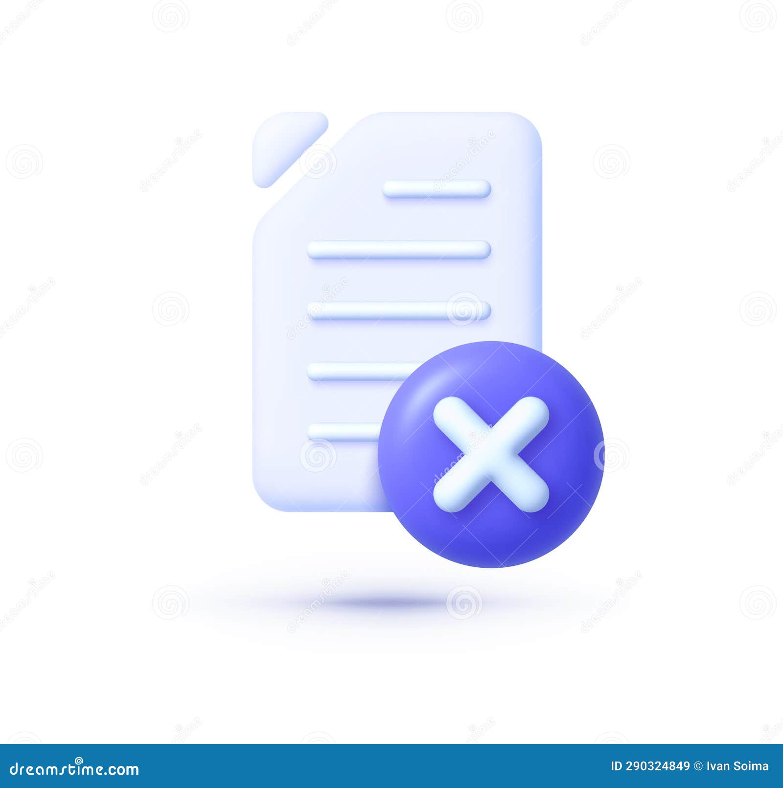File Cancel 3d. Paper Document Icon Stock Vector - Illustration of ...