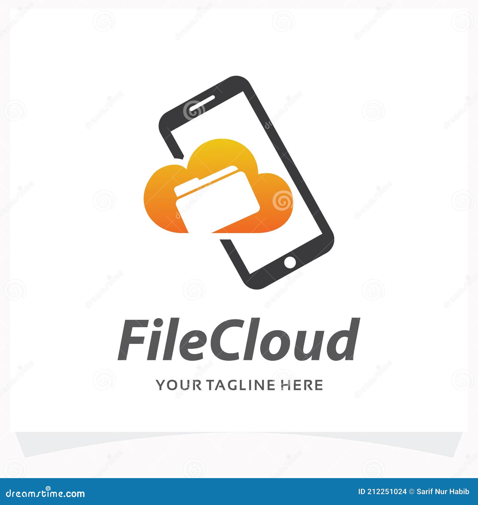 File Cloud Application Logo Design Template Stock Vector - Illustration ...