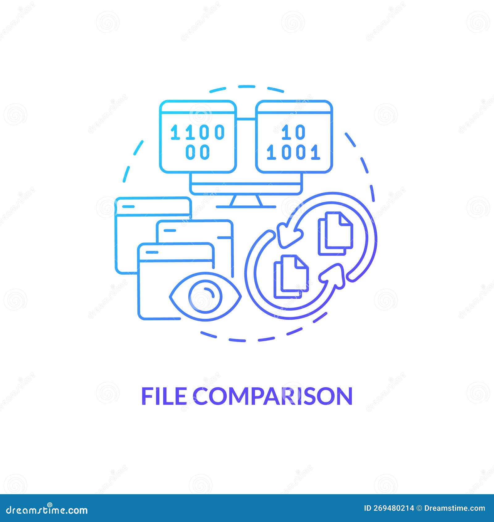 File Comparison Blue Gradient Concept Icon Stock Vector - Illustration ...