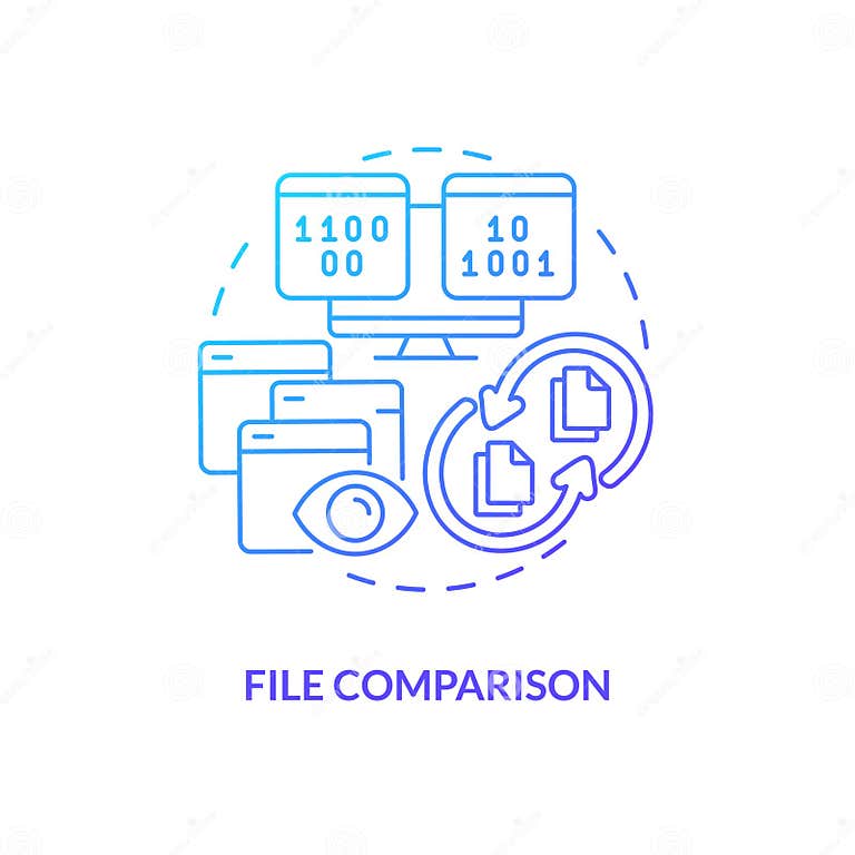 File Comparison Blue Gradient Concept Icon Stock Vector - Illustration ...