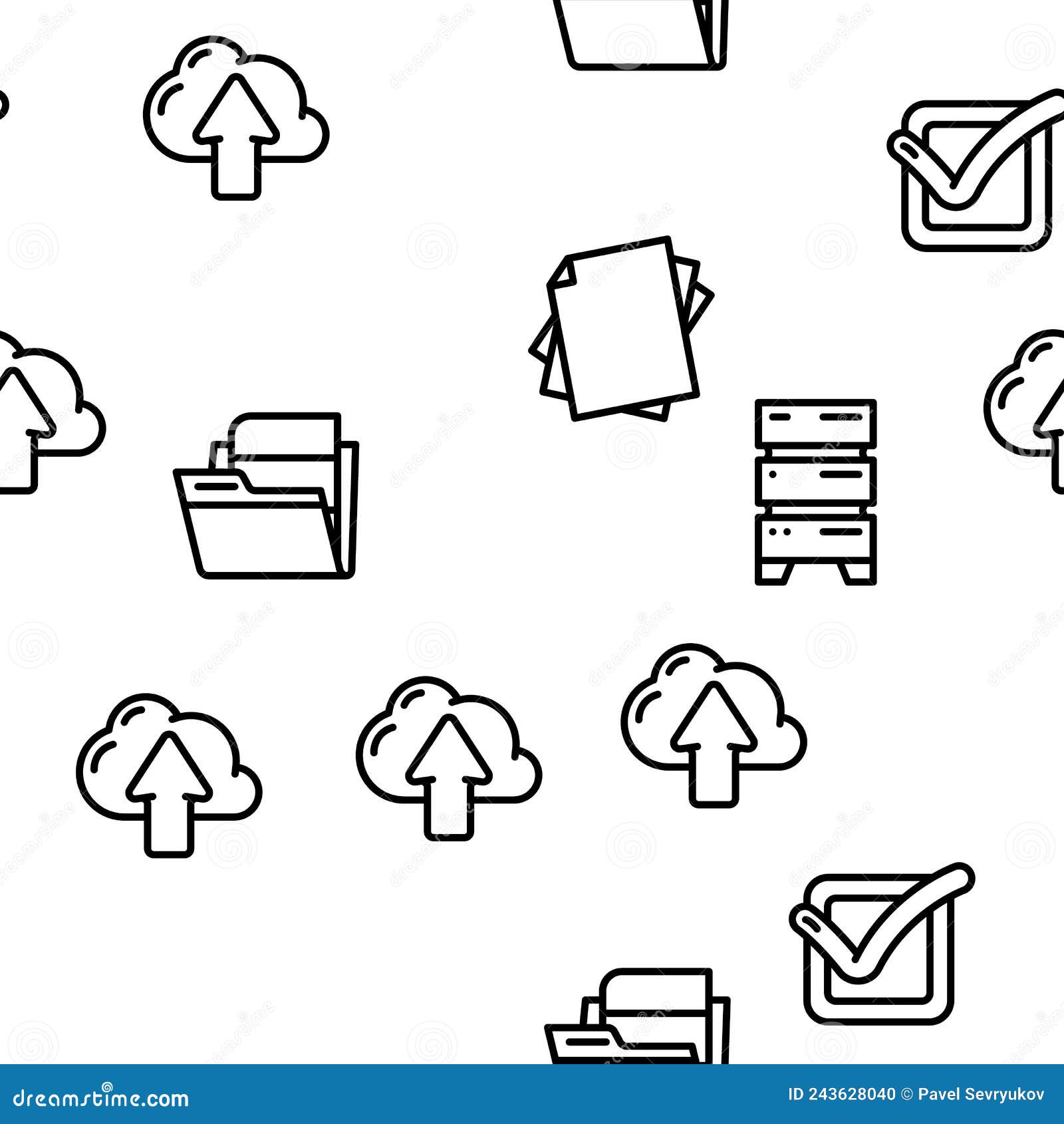 File Computer Digital Document Vector Seamless Pattern Stock Vector ...