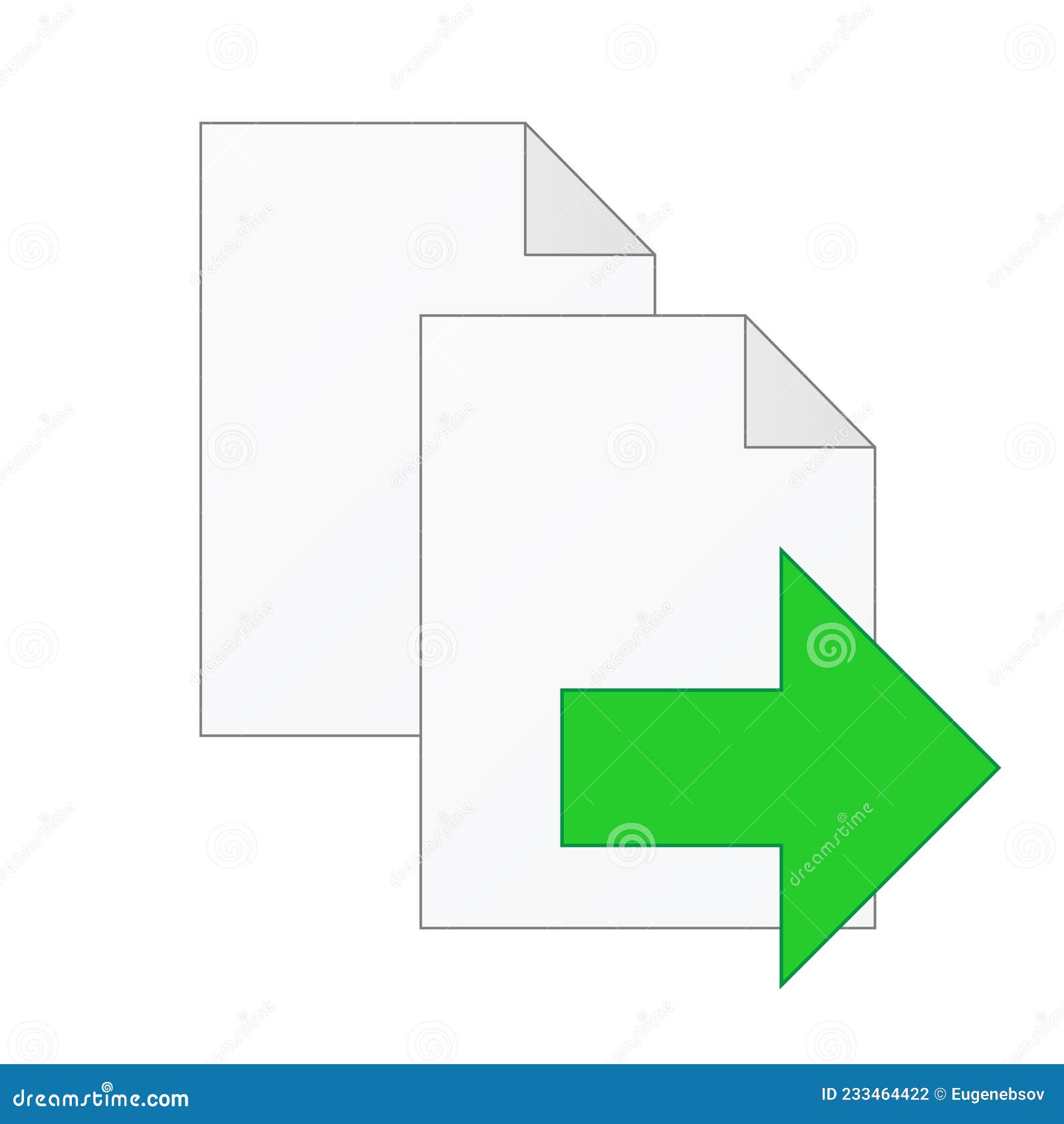 File Computer Document Icon with Copy or Move Arrow Isolated on White Background Stock Vector ...